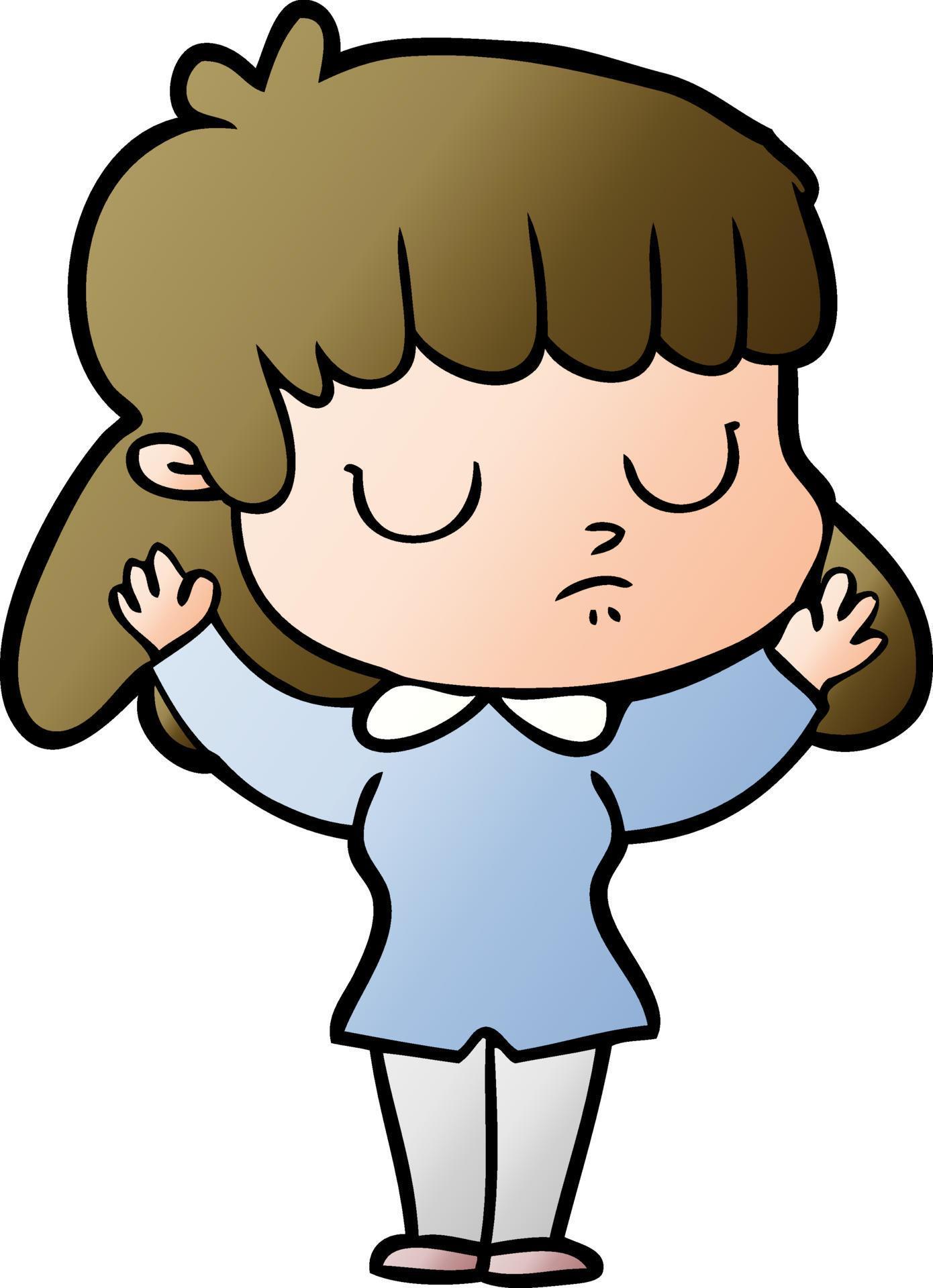 cartoon indifferent woman 12426375 Vector Art at Vecteezy