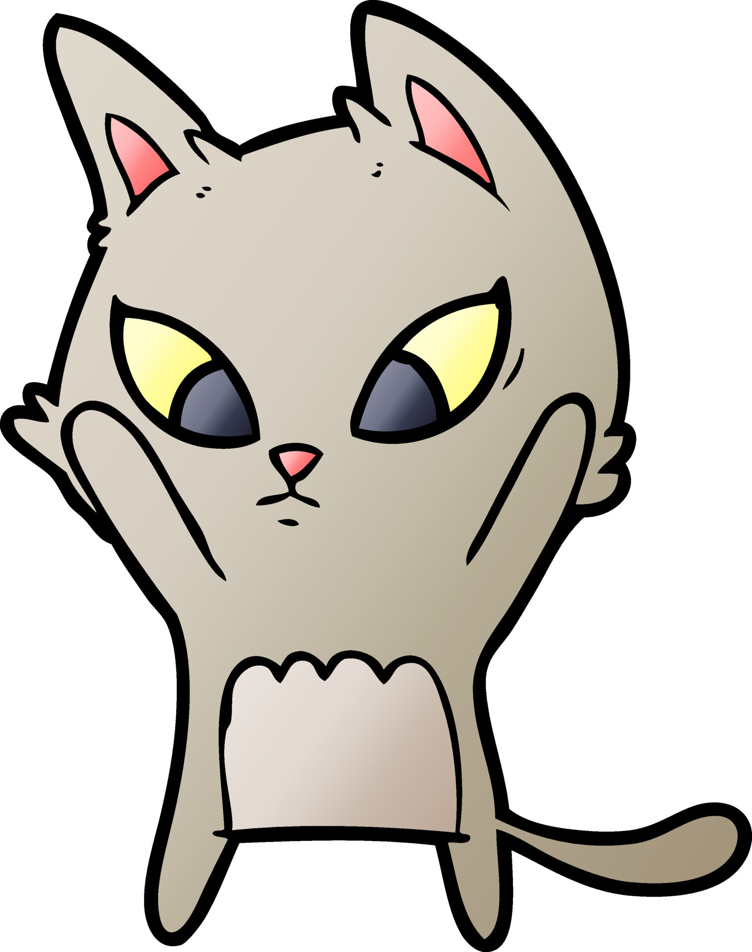 confused cartoon cat 12426868 Vector Art at Vecteezy