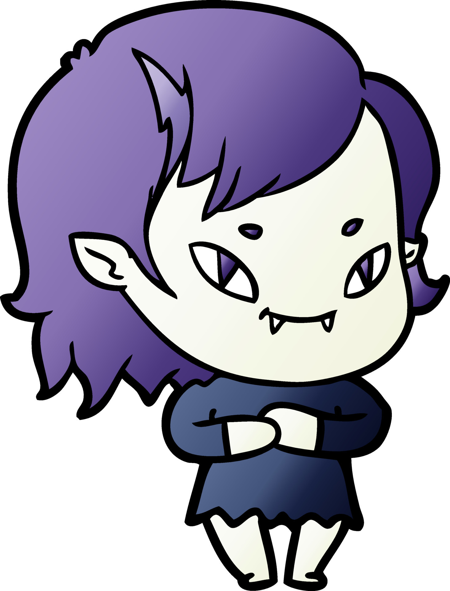 Cartoon Friendly Vampire Girl 12426910 Vector Art At Vecteezy