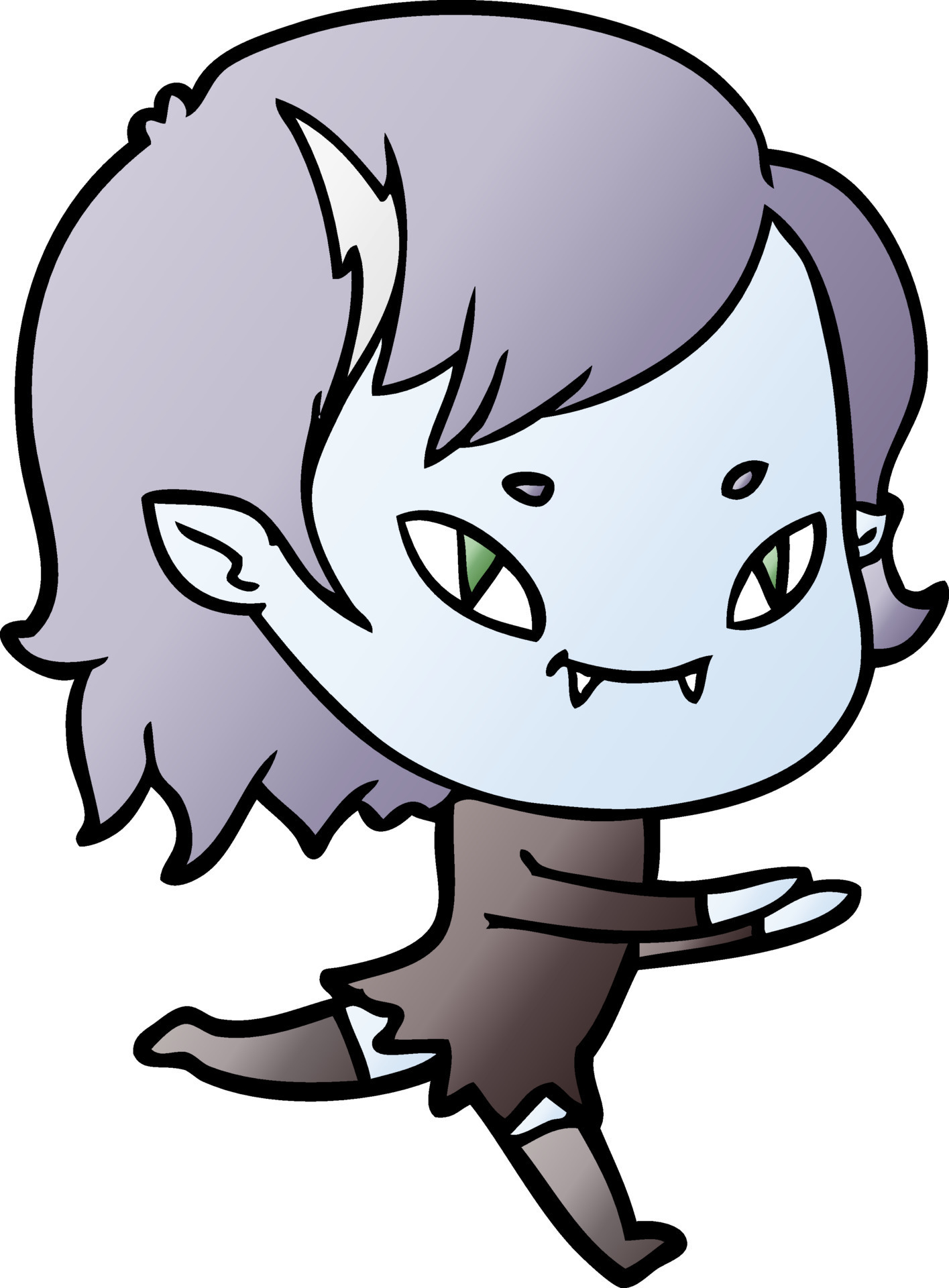 Cartoon Friendly Vampire Girl Running 12427486 Vector Art At Vecteezy