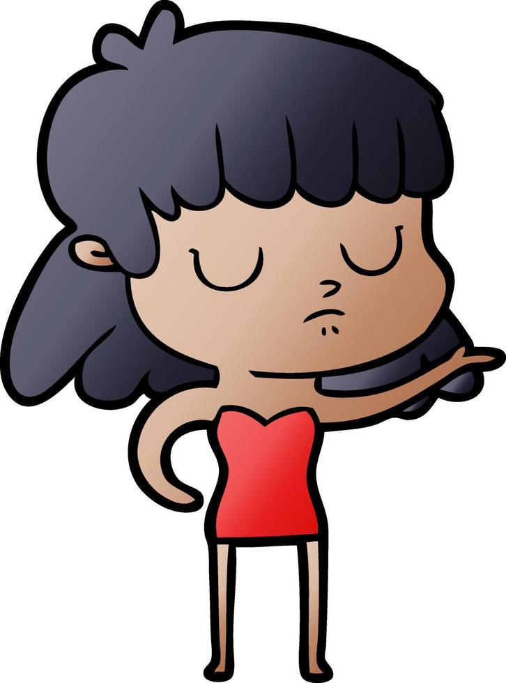 cartoon indifferent woman 12427677 Vector Art at Vecteezy