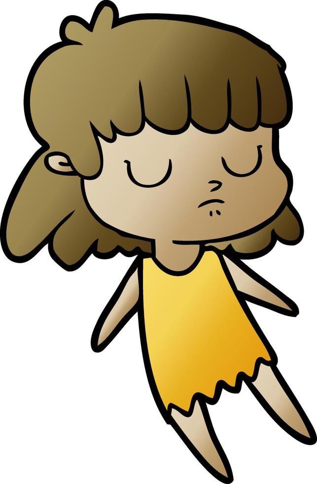 cartoon indifferent woman 12428315 Vector Art at Vecteezy