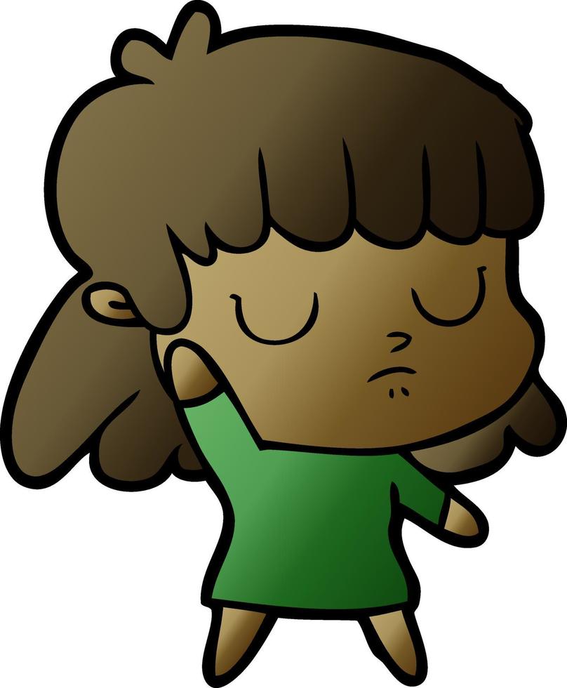 cartoon indifferent woman 12428520 Vector Art at Vecteezy