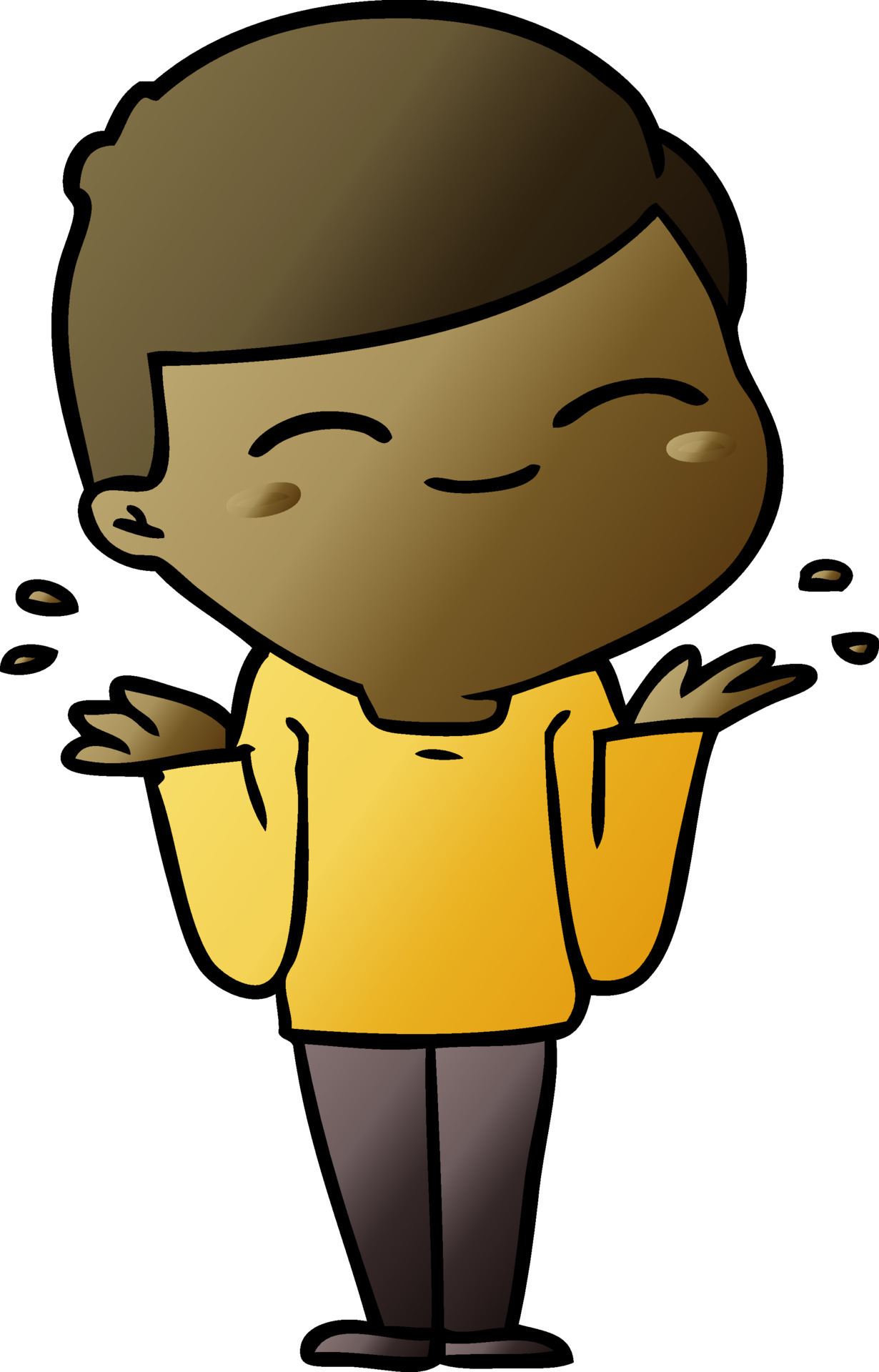 Child Shrugging Shoulders Clipart