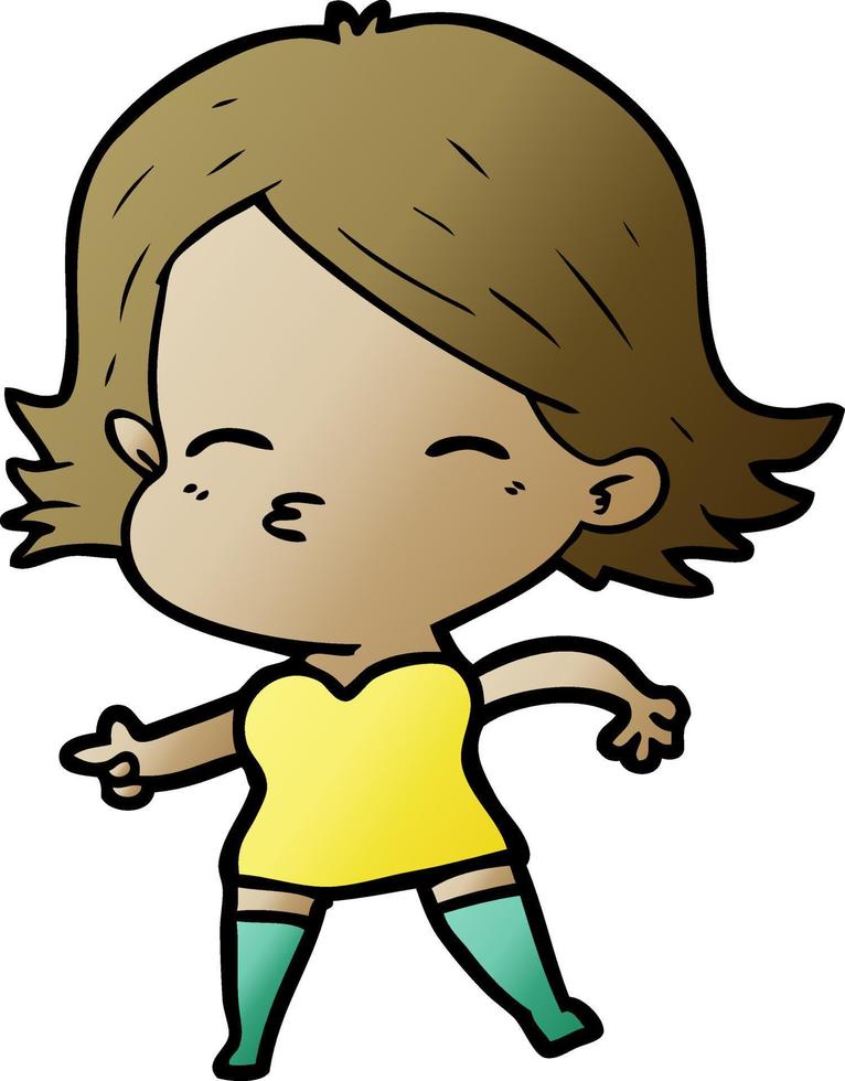 cartoon woman pointing 12428732 Vector Art at Vecteezy