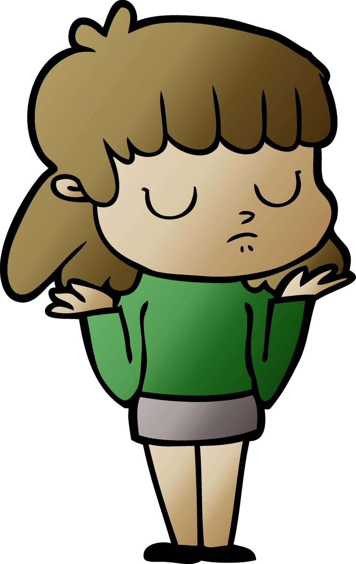 cartoon indifferent woman 12428749 Vector Art at Vecteezy