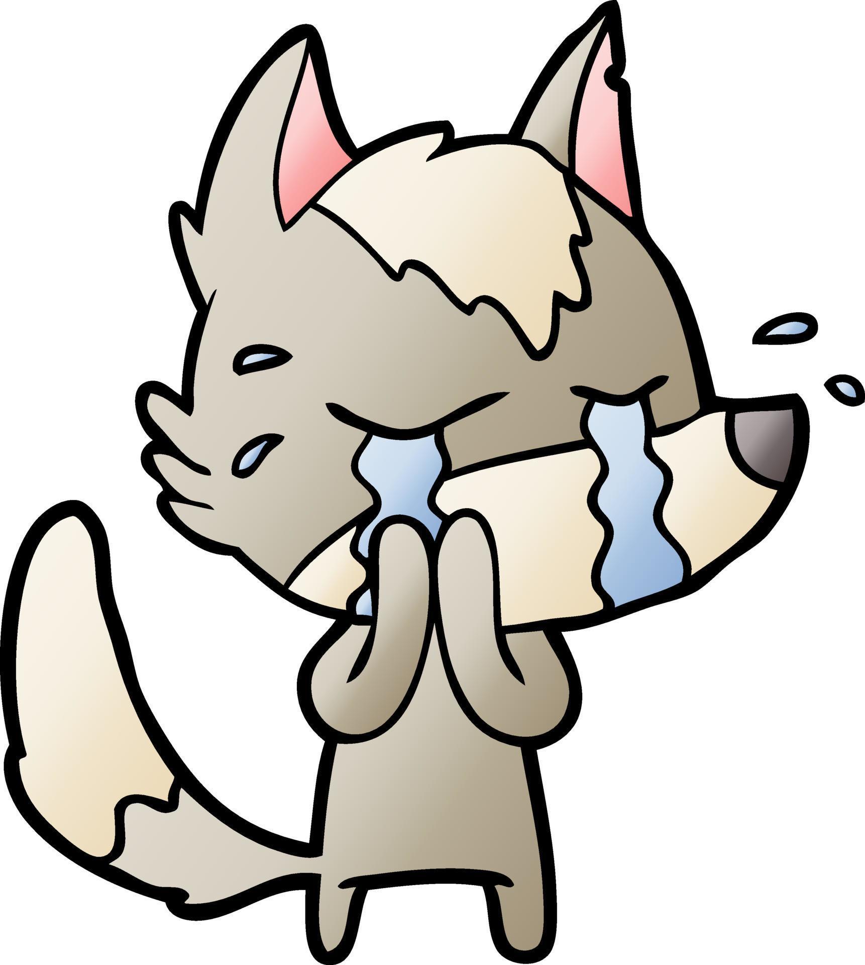 cartoon crying wolf 12429700 Vector Art at Vecteezy