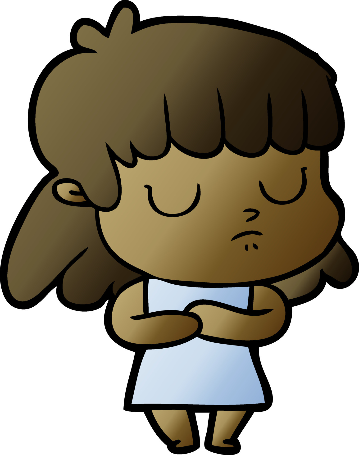 cartoon indifferent woman 12429981 Vector Art at Vecteezy