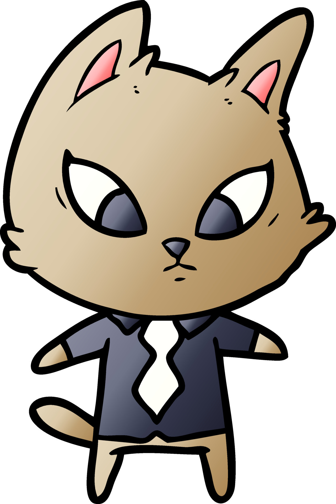 confused cartoon business cat 12430043 Vector Art at Vecteezy