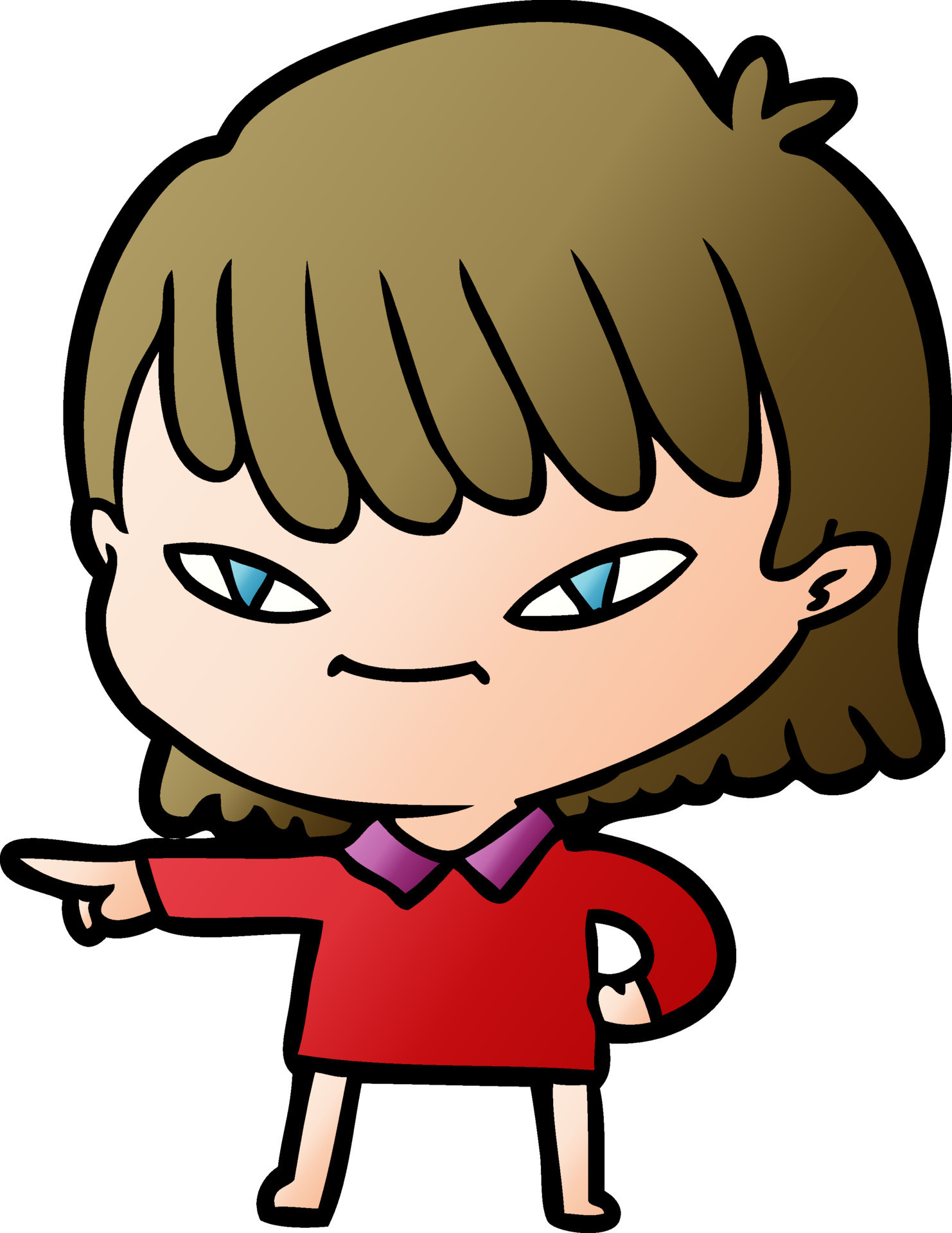 cartoon pointing woman 12430418 Vector Art at Vecteezy