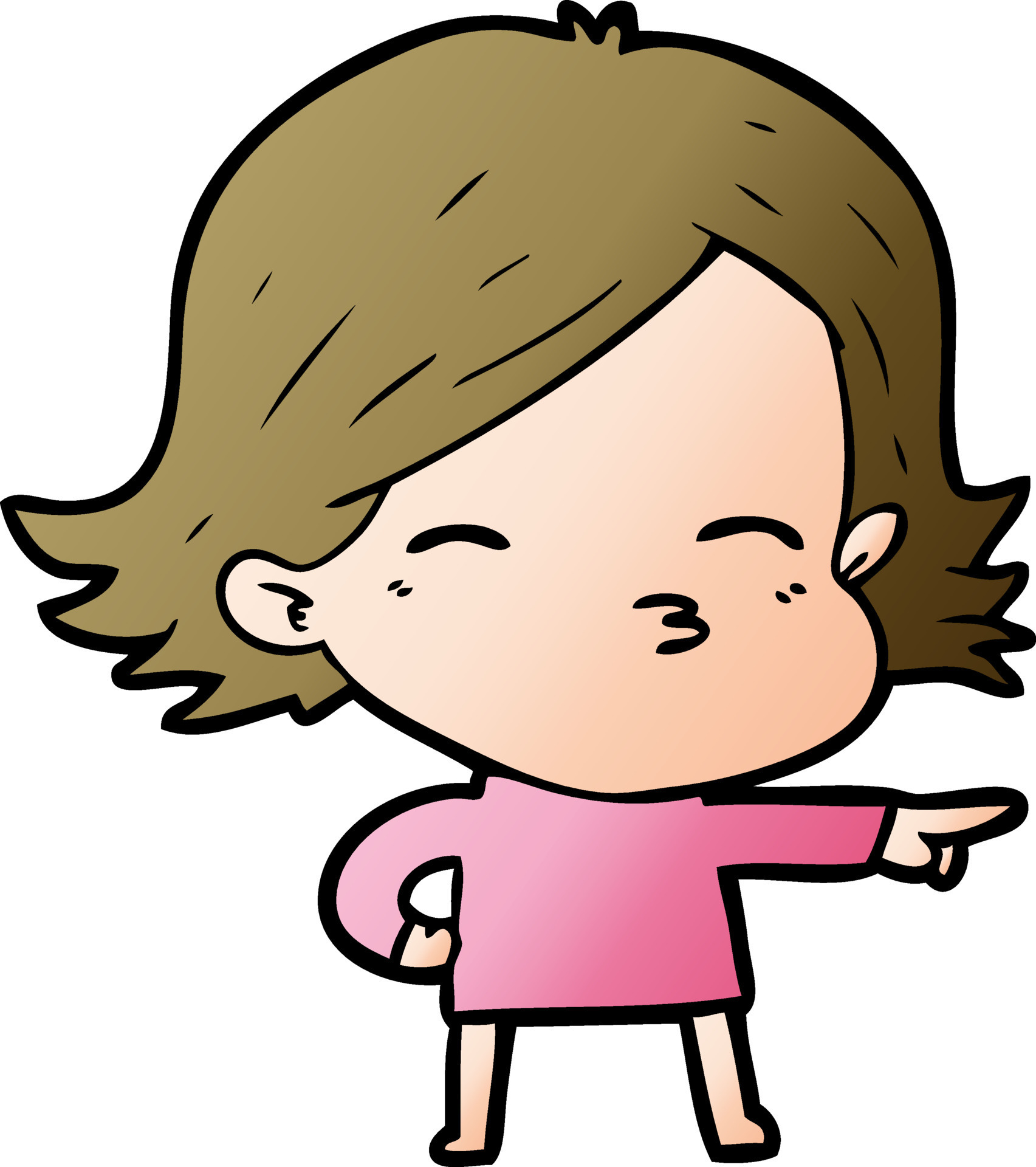 cartoon woman pointing 12431401 Vector Art at Vecteezy