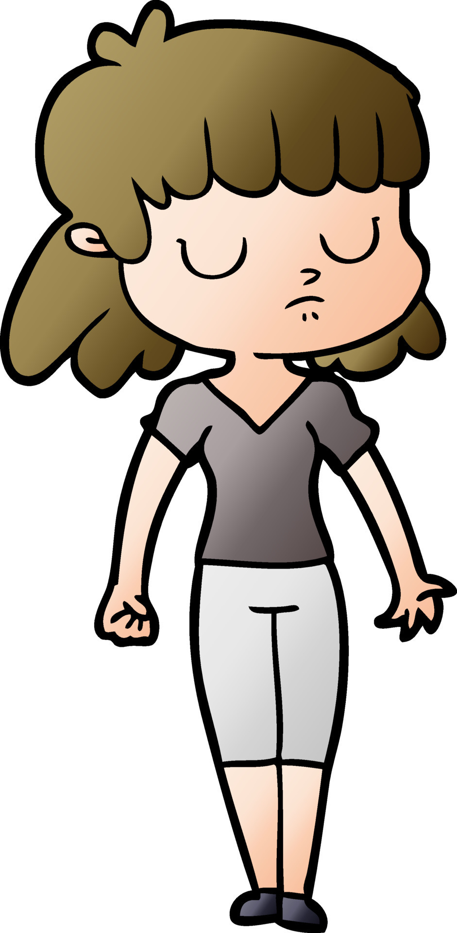 cartoon indifferent woman 12432098 Vector Art at Vecteezy