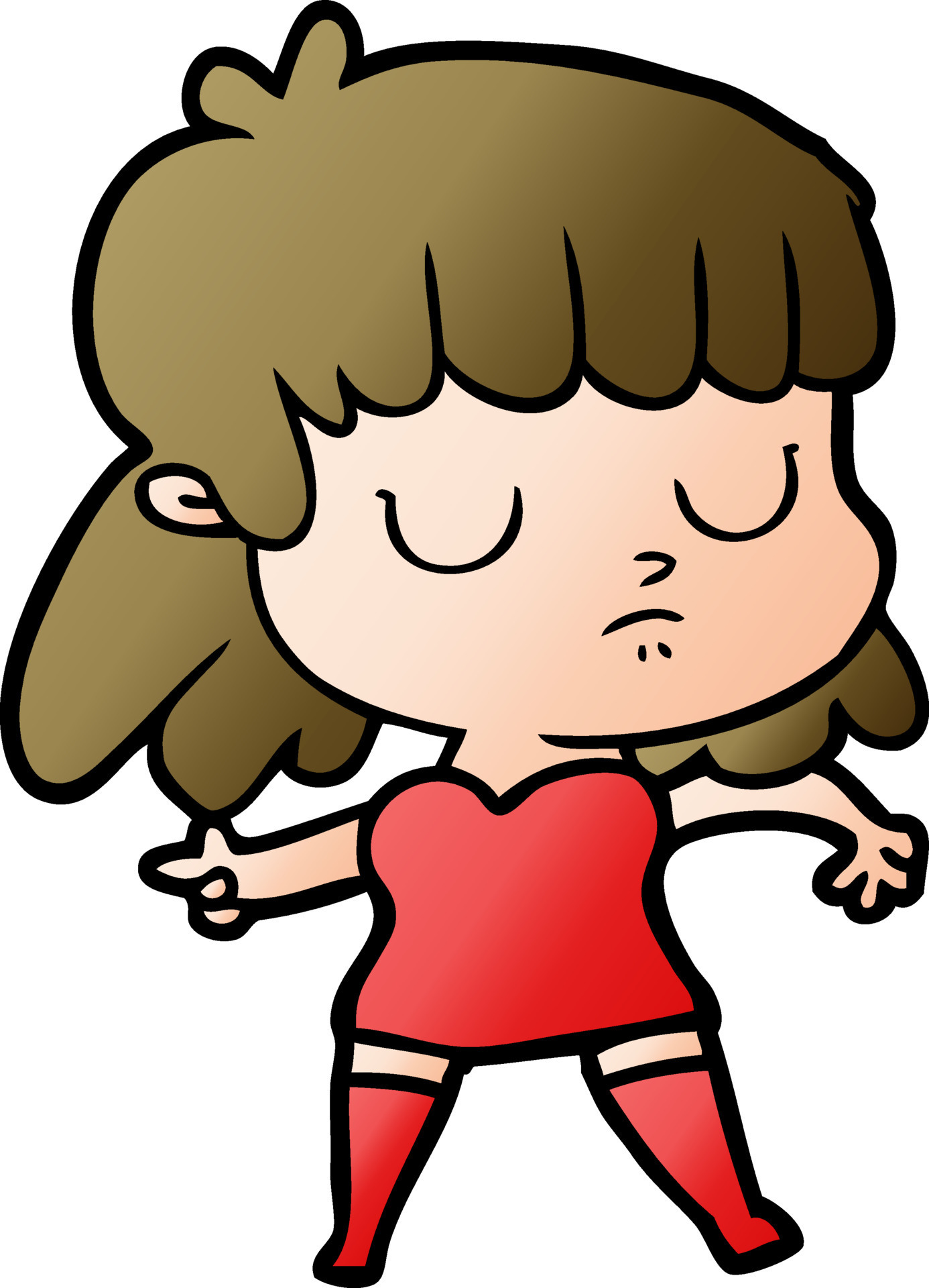 cartoon indifferent woman 12432667 Vector Art at Vecteezy