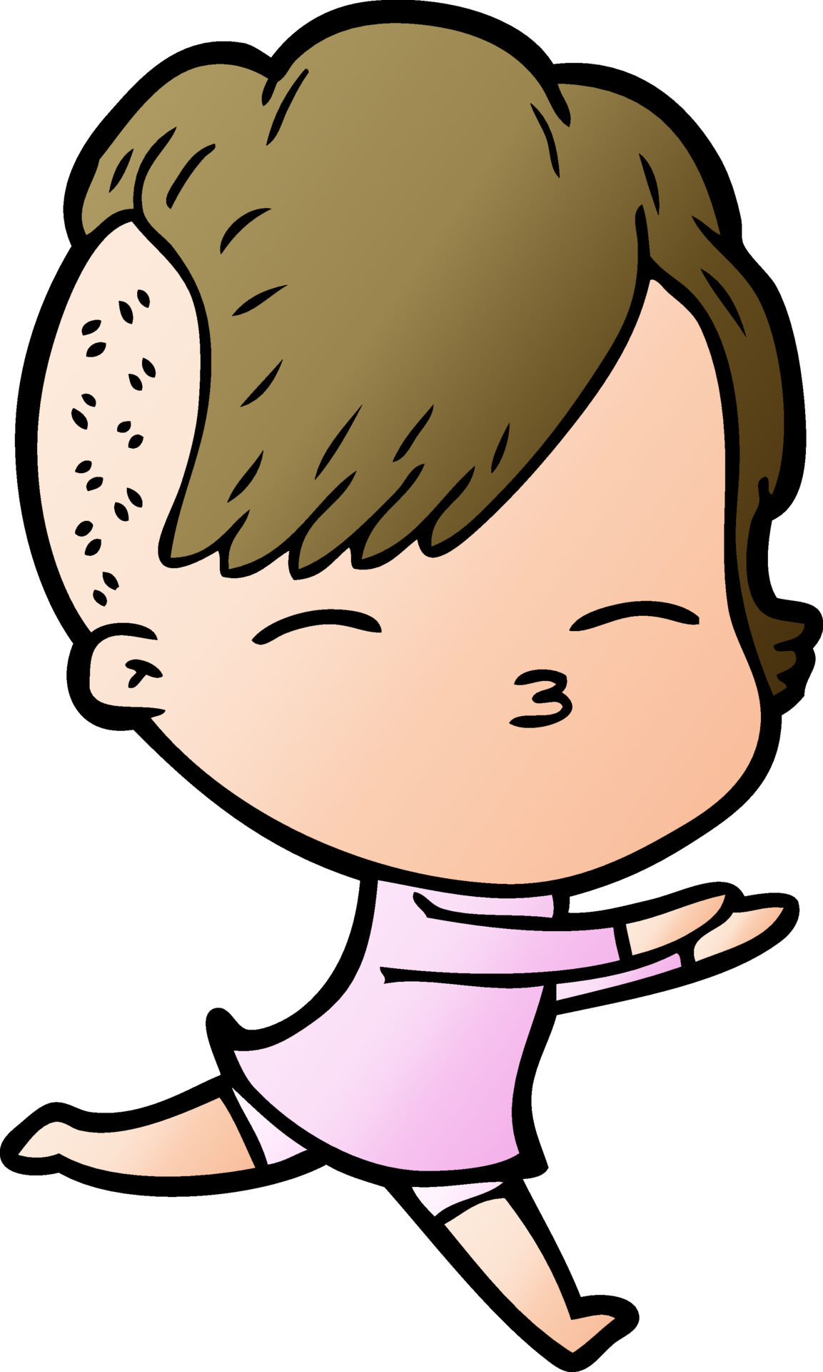 cartoon squinting girl running 12435110 Vector Art at Vecteezy