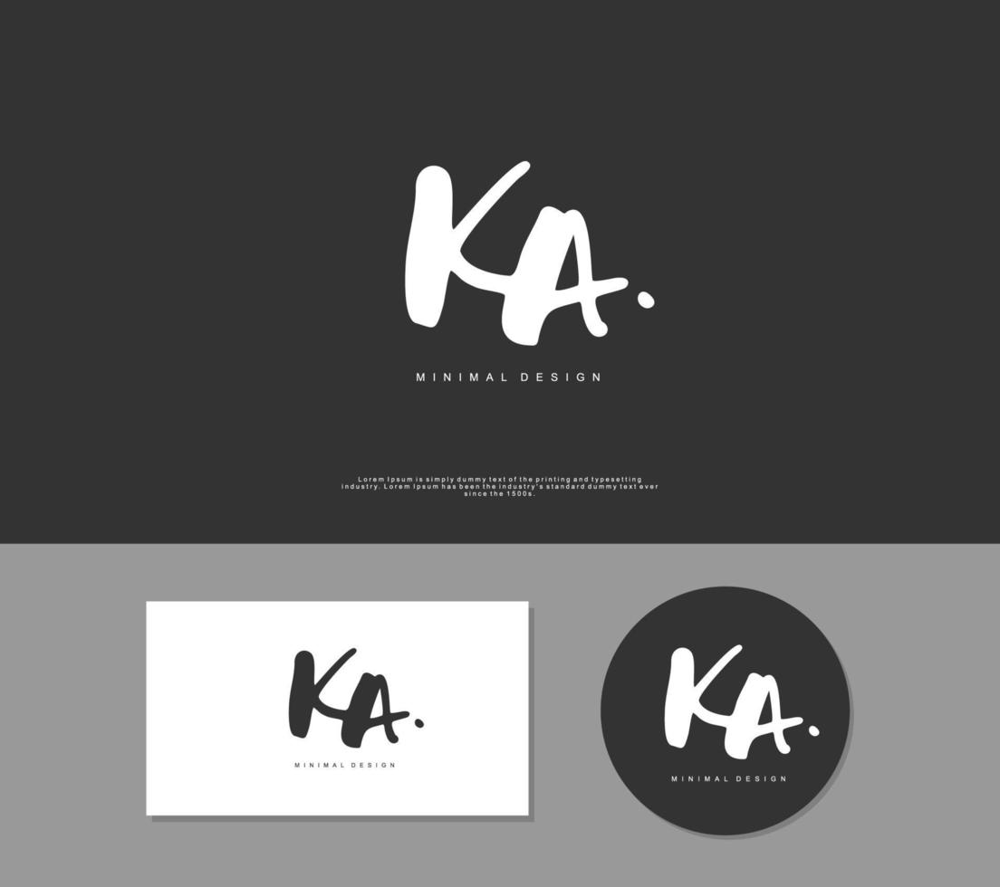 KA Initial handwriting or handwritten logo for identity. Logo with ...
