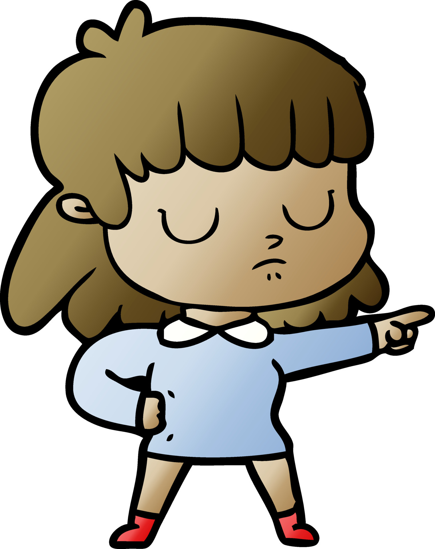 cartoon indifferent woman accusing 12443081 Vector Art at Vecteezy