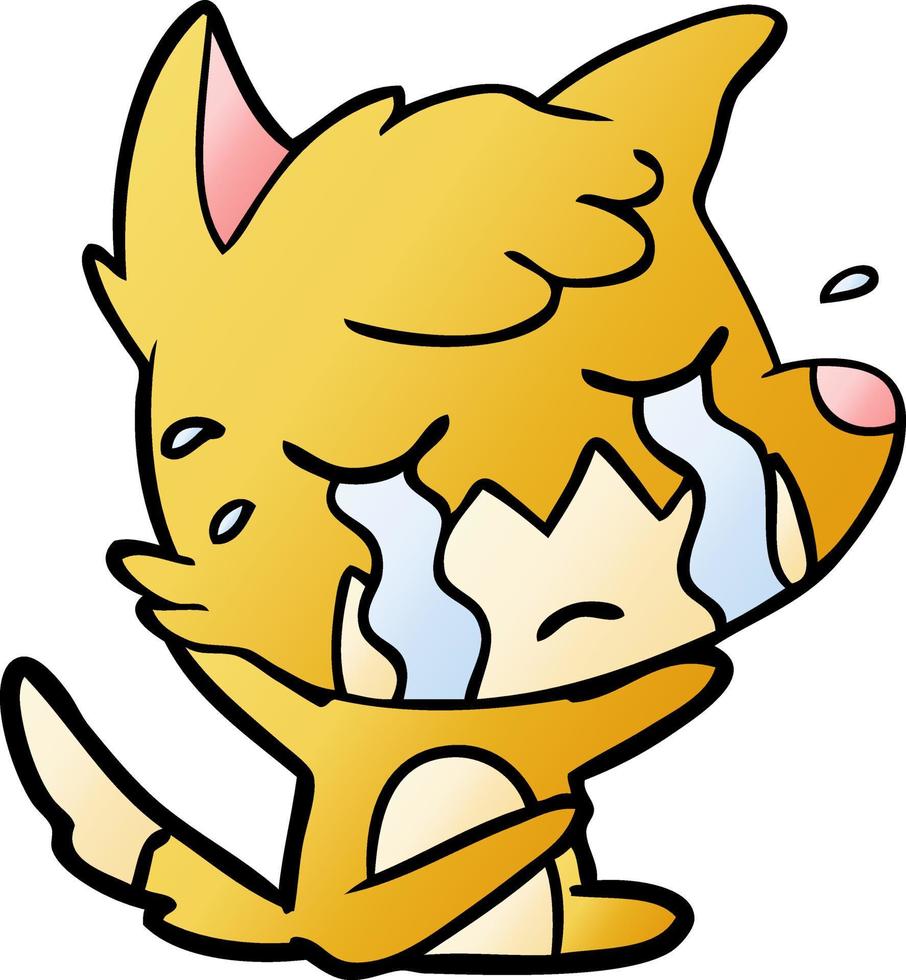 crying fox cartoon 12443612 Vector Art at Vecteezy