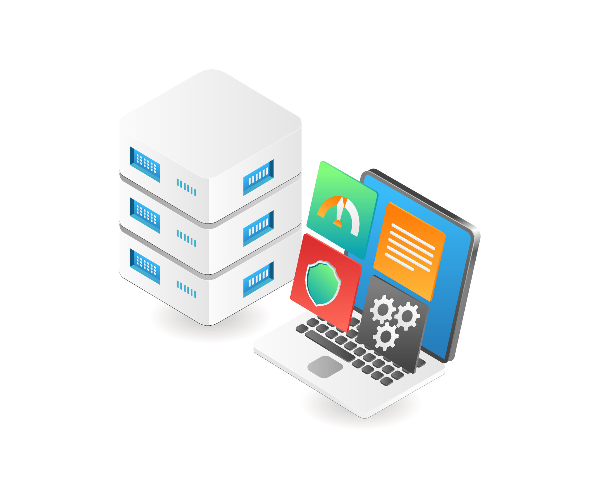 Computer Analysis Server Hosting 12444042 Vector Art At Vecteezy