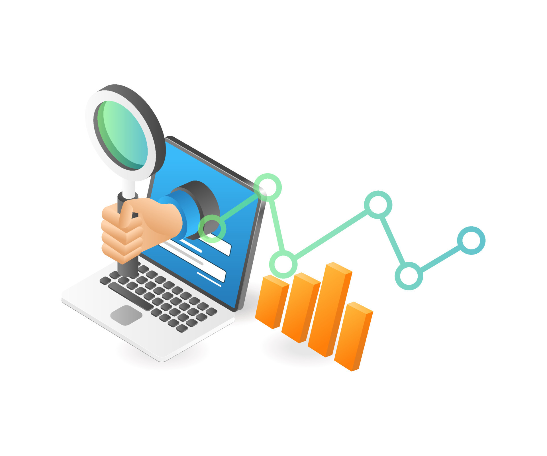 Computer data analysis 12444044 Vector Art at Vecteezy