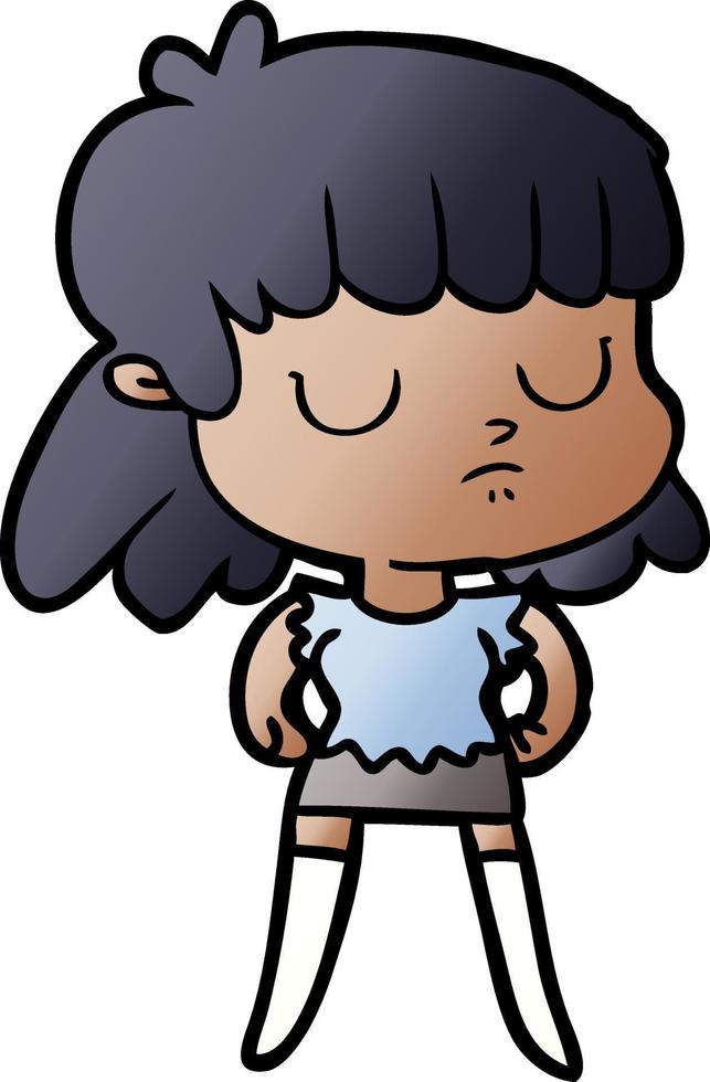 cartoon indifferent woman 12444309 Vector Art at Vecteezy