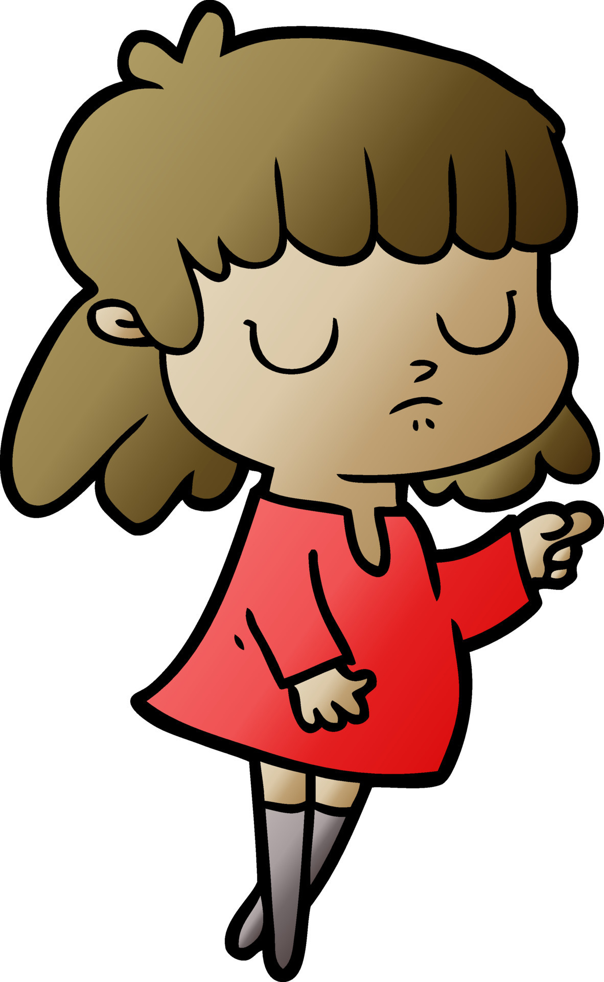 cartoon indifferent woman 12444390 Vector Art at Vecteezy