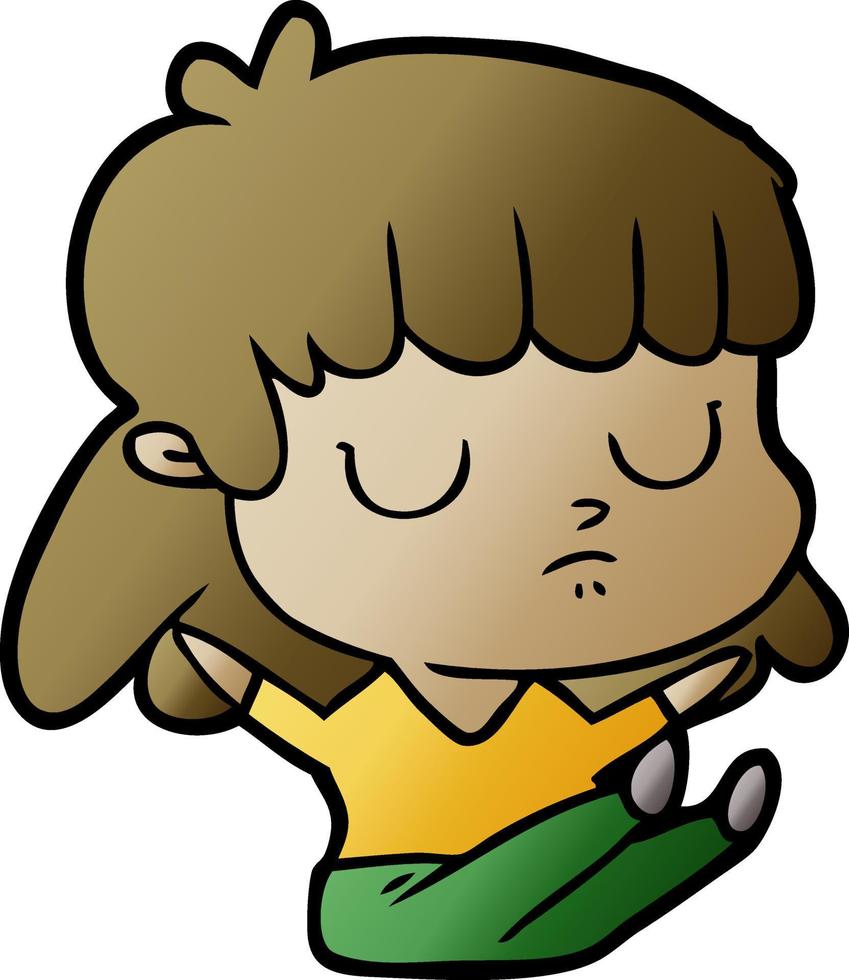 cartoon indifferent woman sitting 12444472 Vector Art at Vecteezy