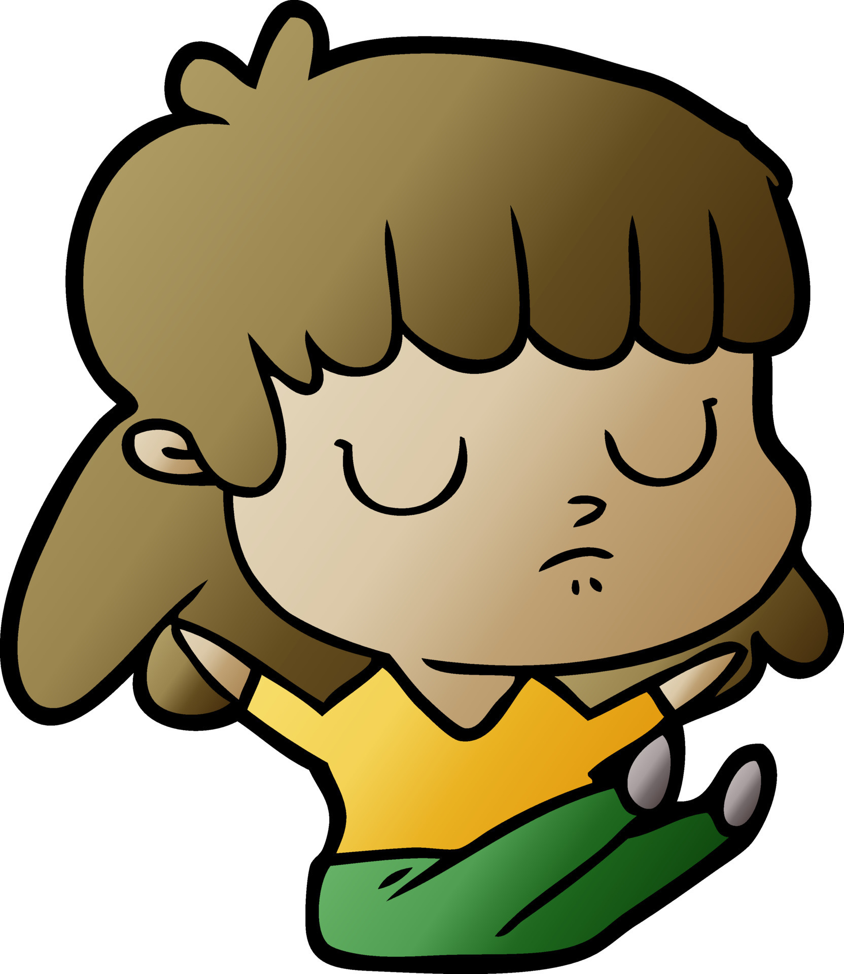 cartoon indifferent woman sitting 12444472 Vector Art at Vecteezy