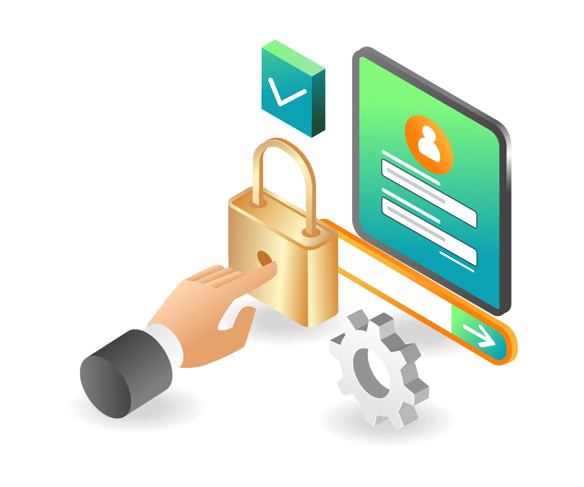 Entering A Password On A Personal Computer Account 12444675 Vector Art At Vecteezy