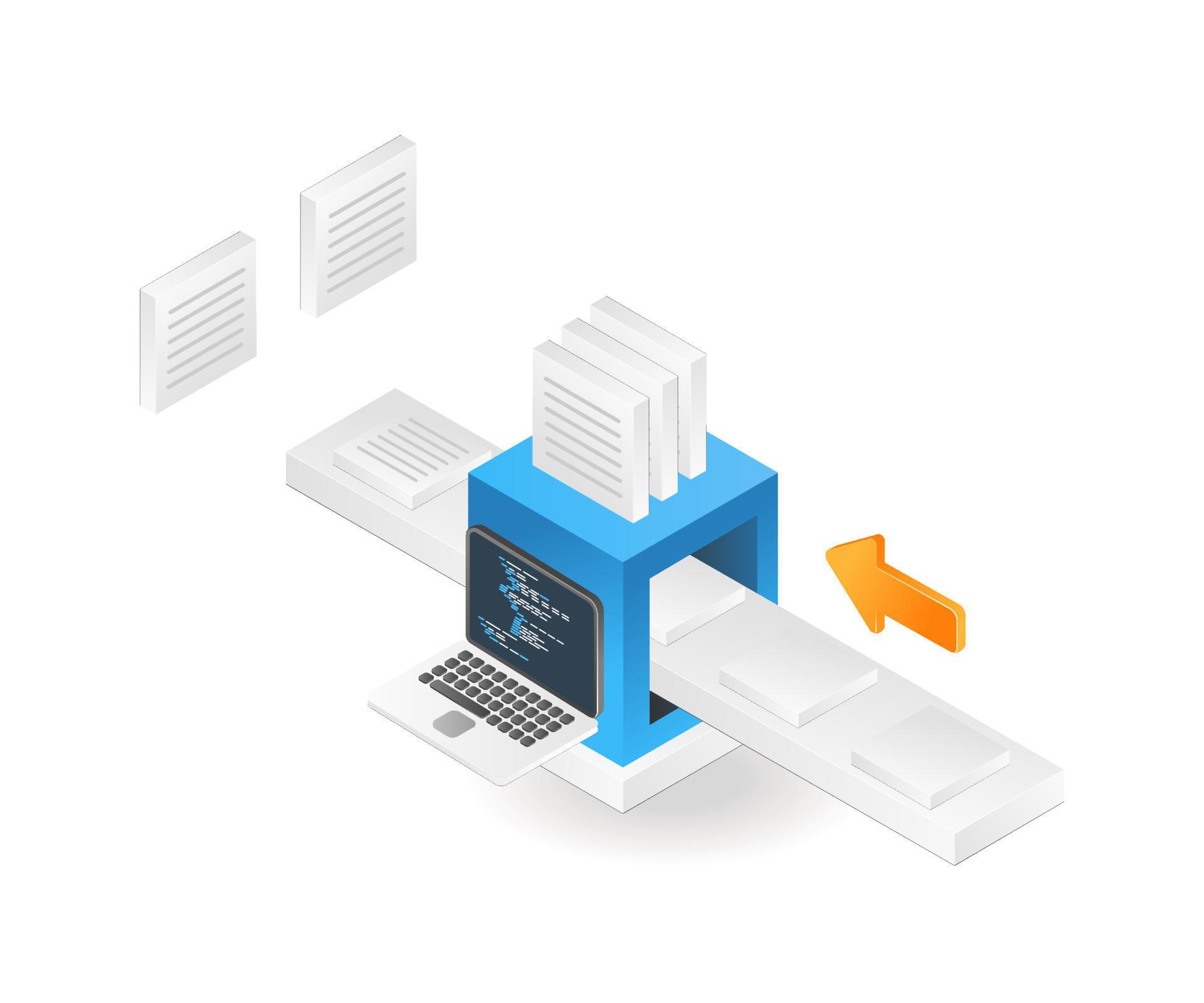 Data processing machine 12444687 Vector Art at Vecteezy