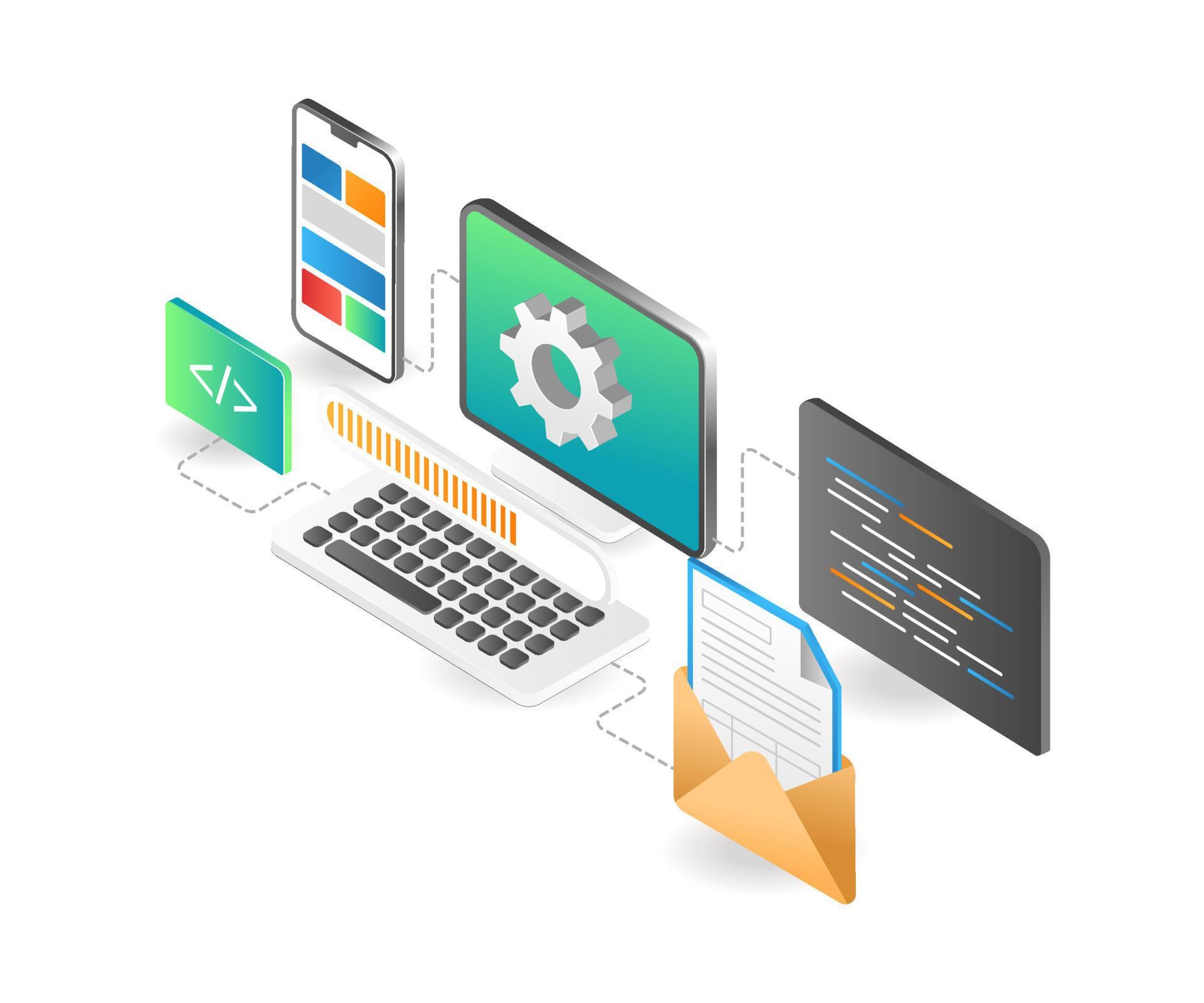 Smartphone application layout process 12445708 Vector Art at Vecteezy