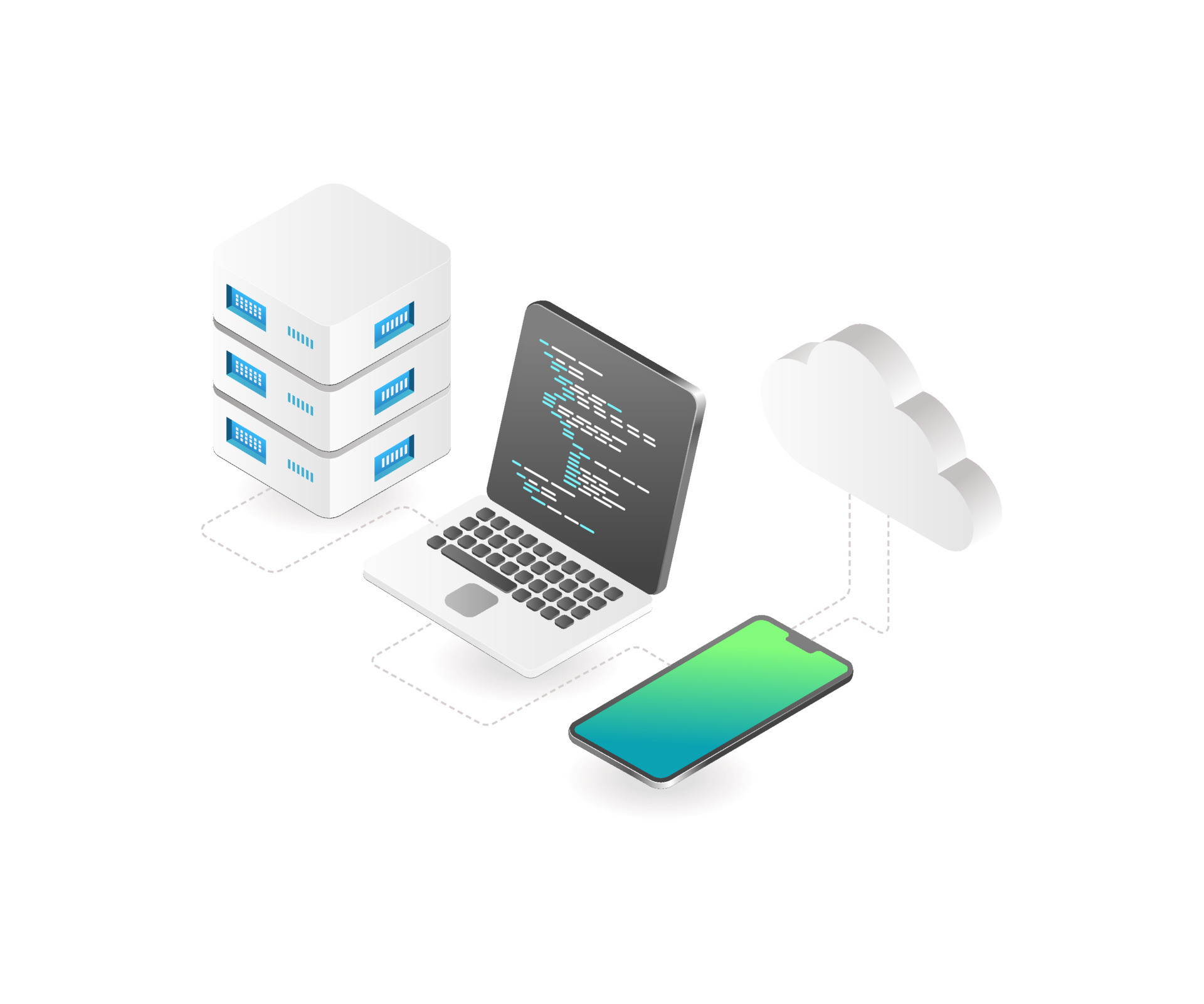 Cloud server program language computer 12445740 Vector Art at Vecteezy