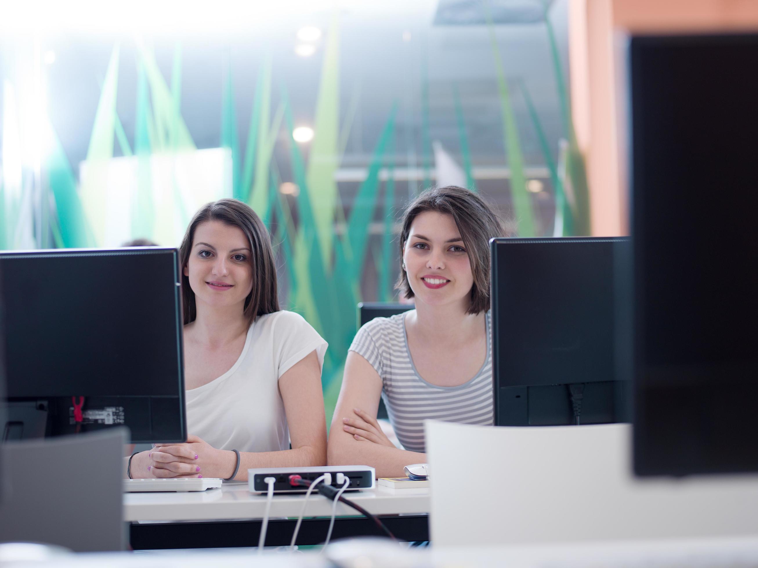 technology students group in computer lab school classroom 12446863 ...