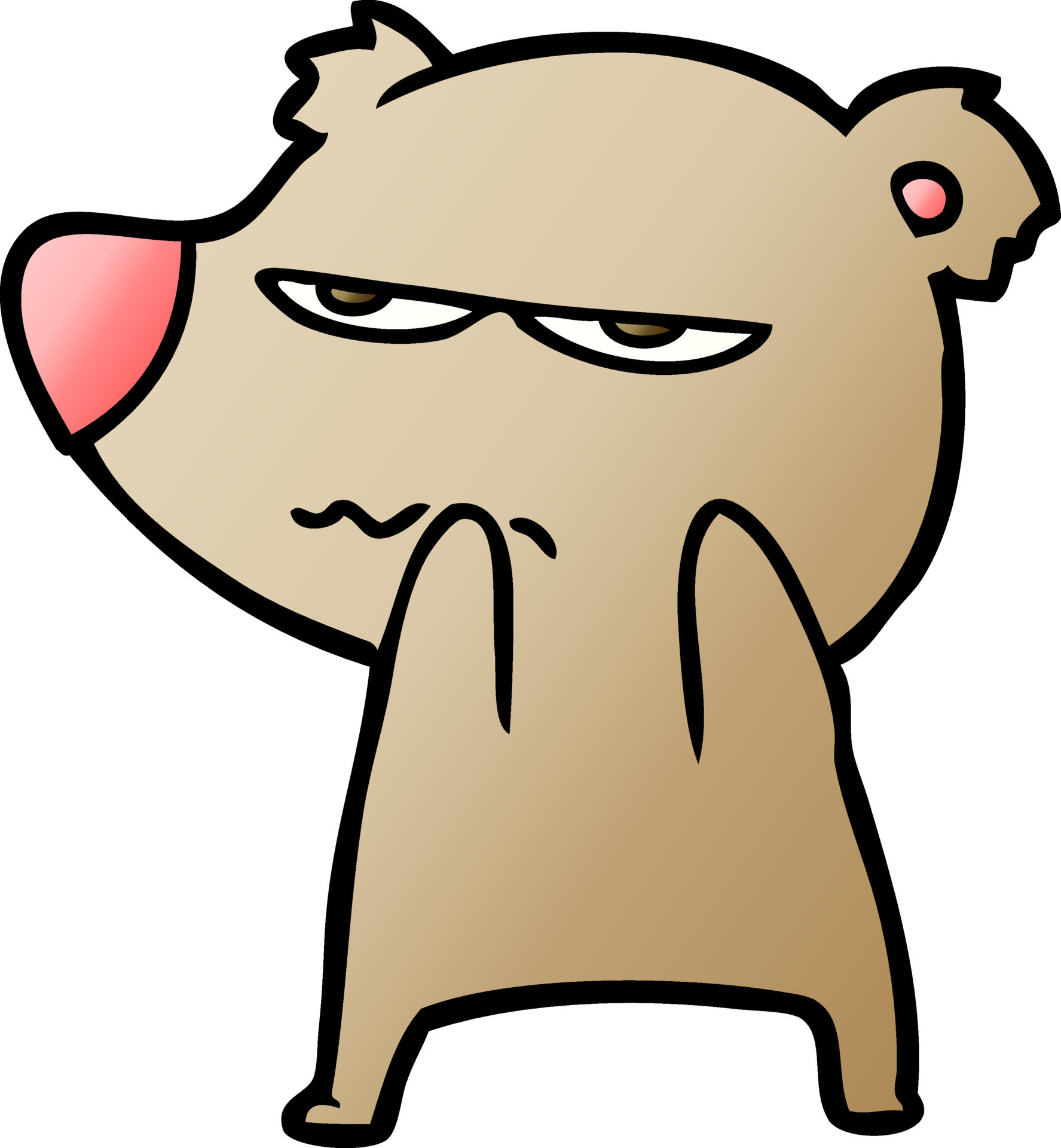 Annoyed Bear Cartoon 12447520 Vector Art At Vecteezy