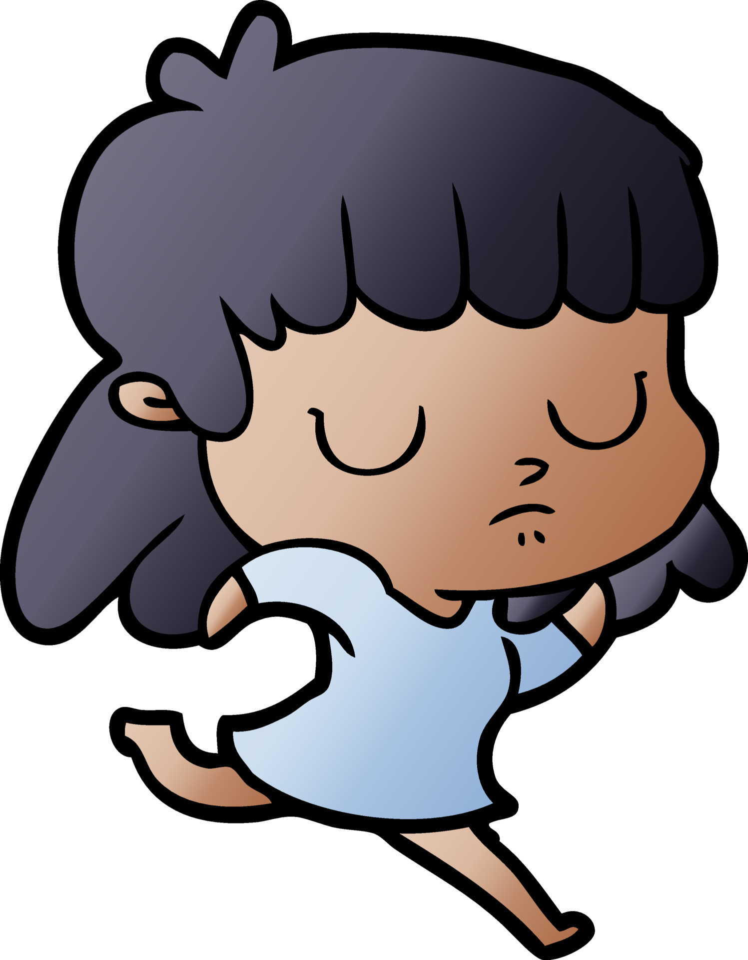 cartoon indifferent woman running 12447637 Vector Art at Vecteezy