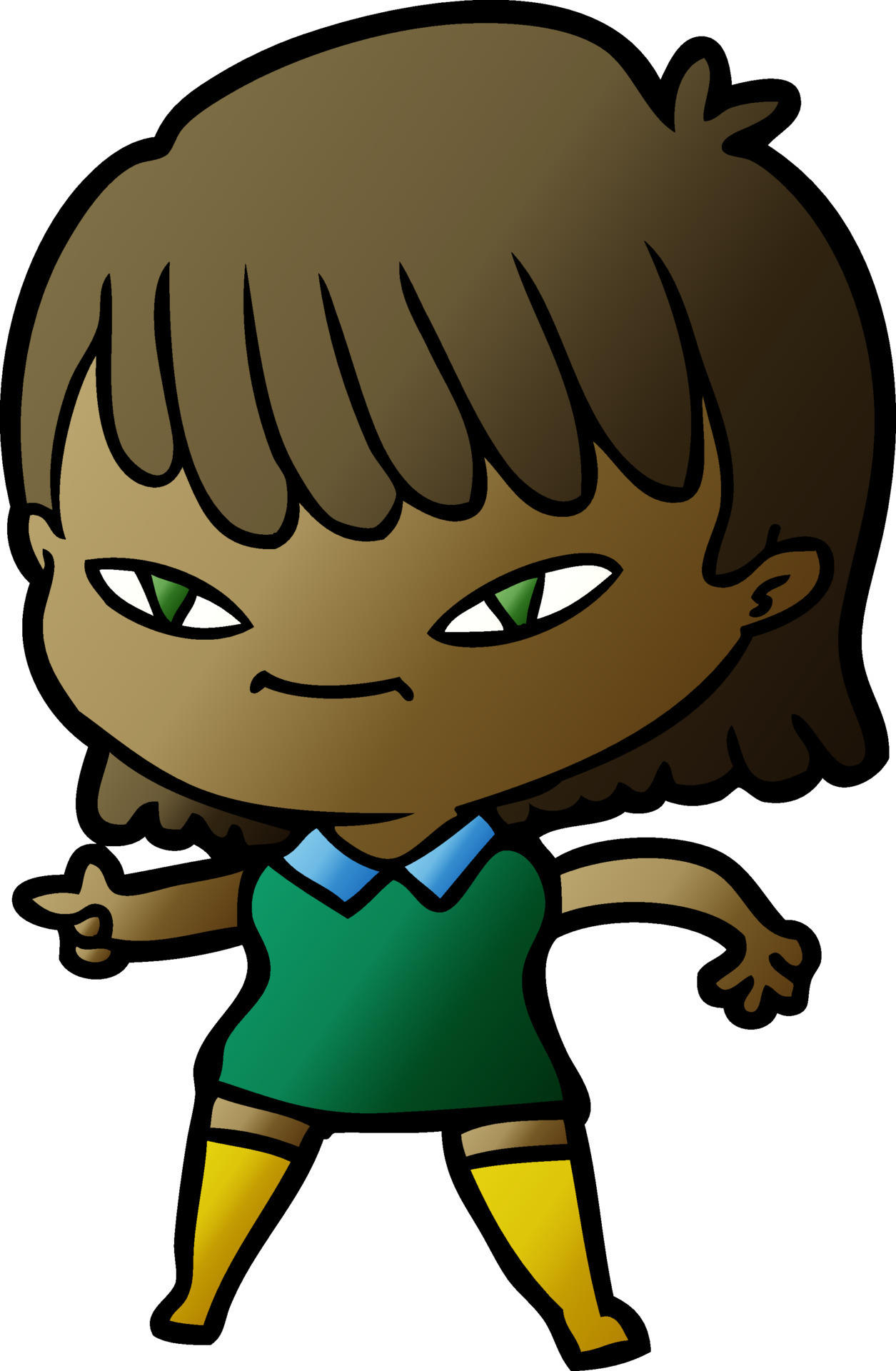 cartoon pointing woman 12447644 Vector Art at Vecteezy