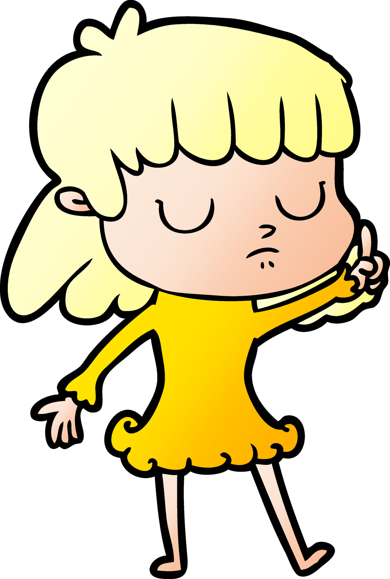 cartoon indifferent woman 12447815 Vector Art at Vecteezy