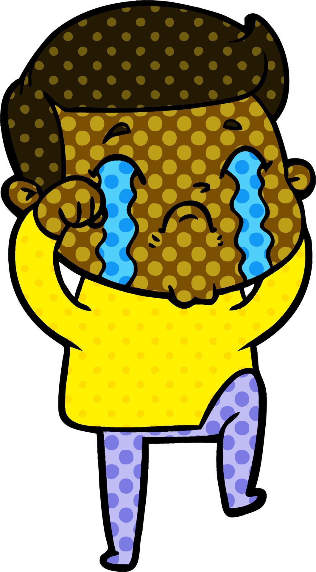 Cartoon Man Crying 12450234 Vector Art At Vecteezy