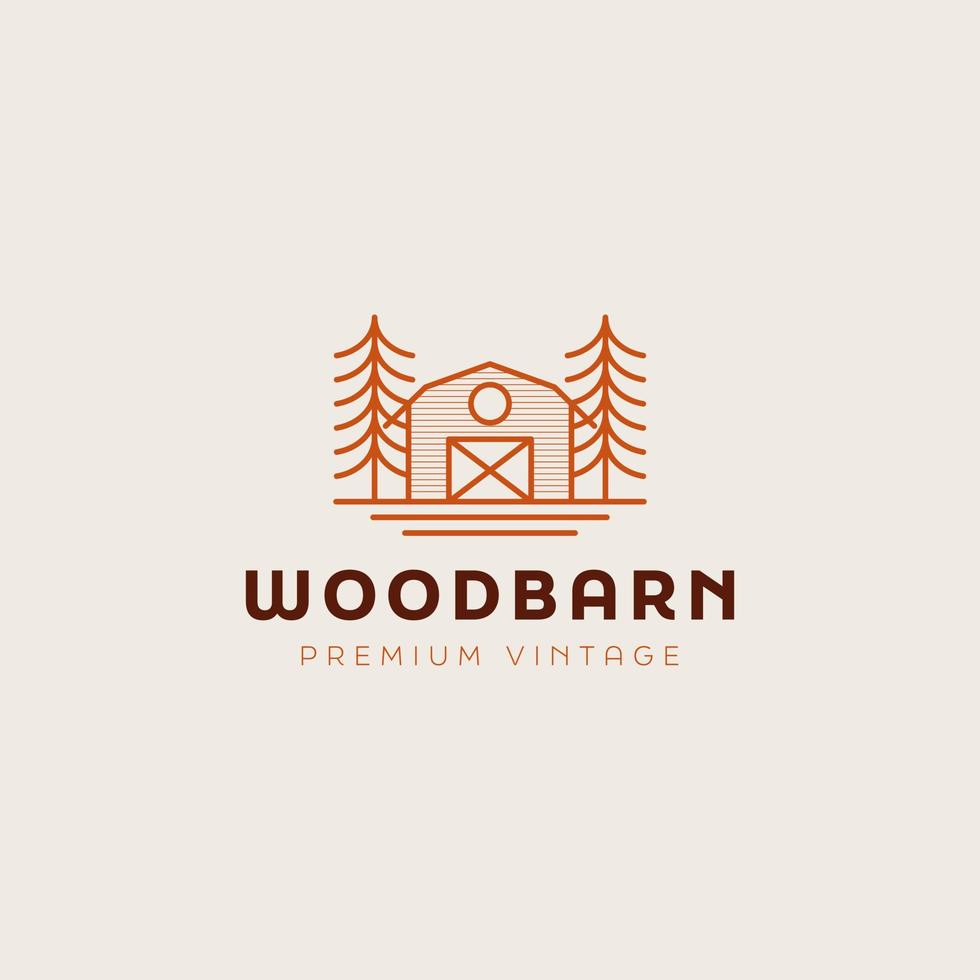 Rustic Retro Vintage Wooden Barn Farm logo Illustration. Universal creative premium symbol ...