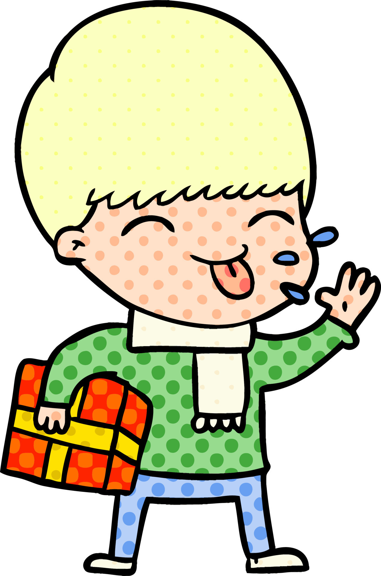 Niño De Dibujos Animados Sacando La Lengua 12455112 Vector En Vecteezy