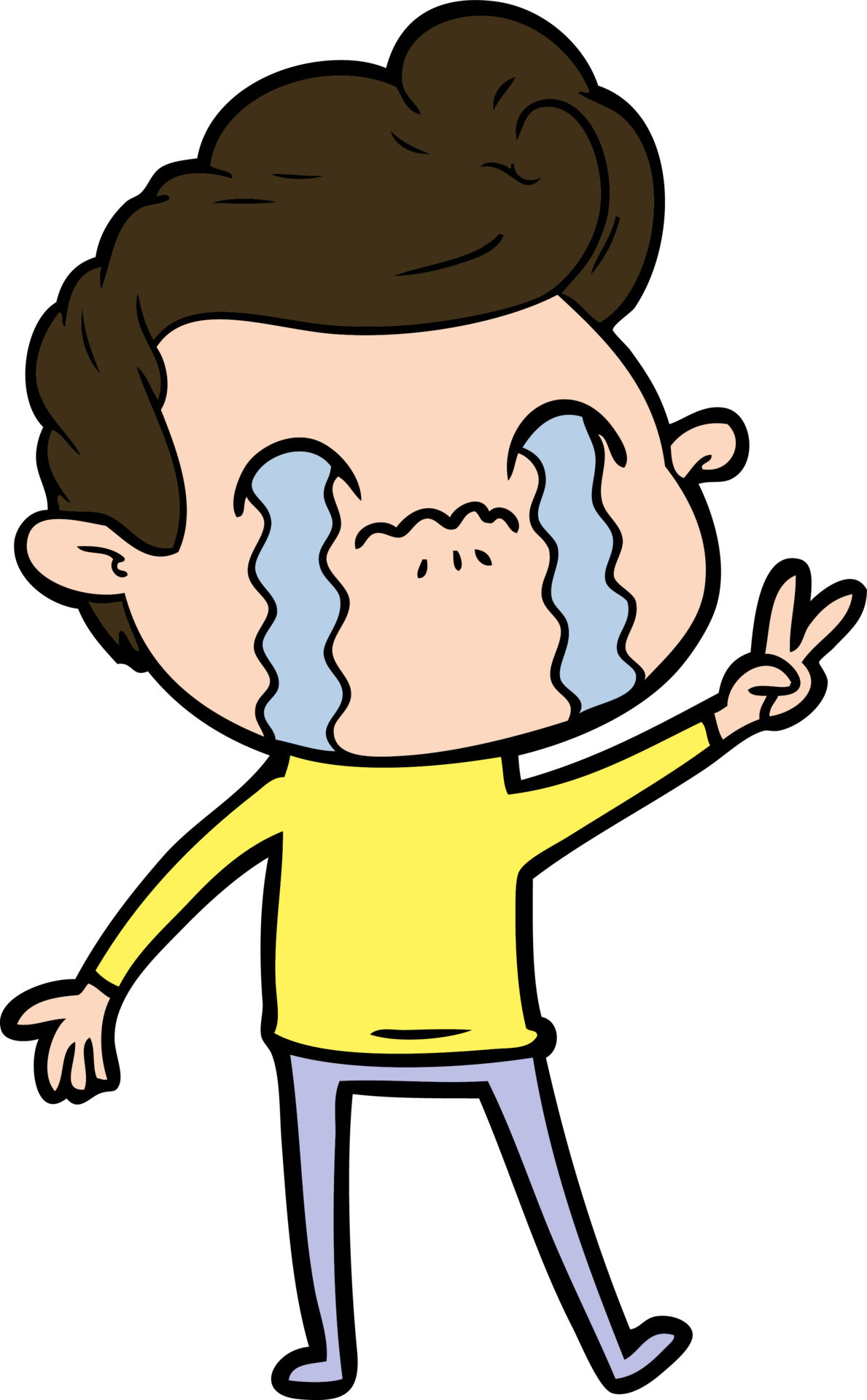 Cartoon Man Crying 12459241 Vector Art At Vecteezy