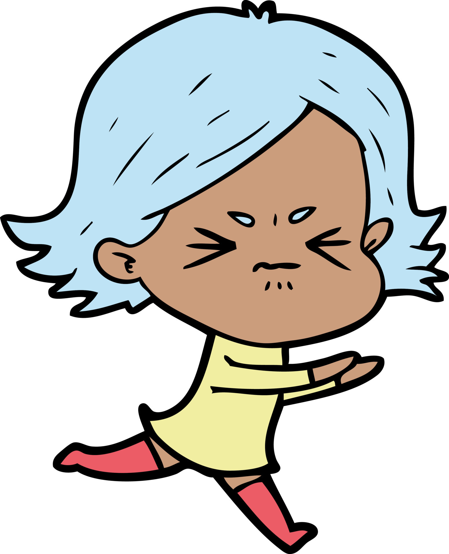 Cartoon Angry Girl 12461878 Vector Art At Vecteezy