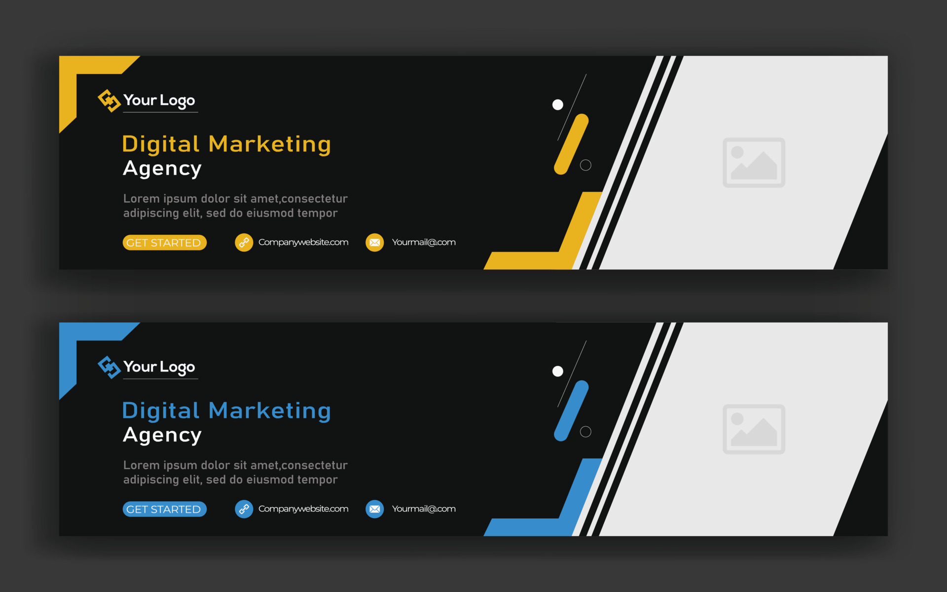 Abstract Banner Design Web Template Set Horizontal Header Web Banner Modern Gradient Cover