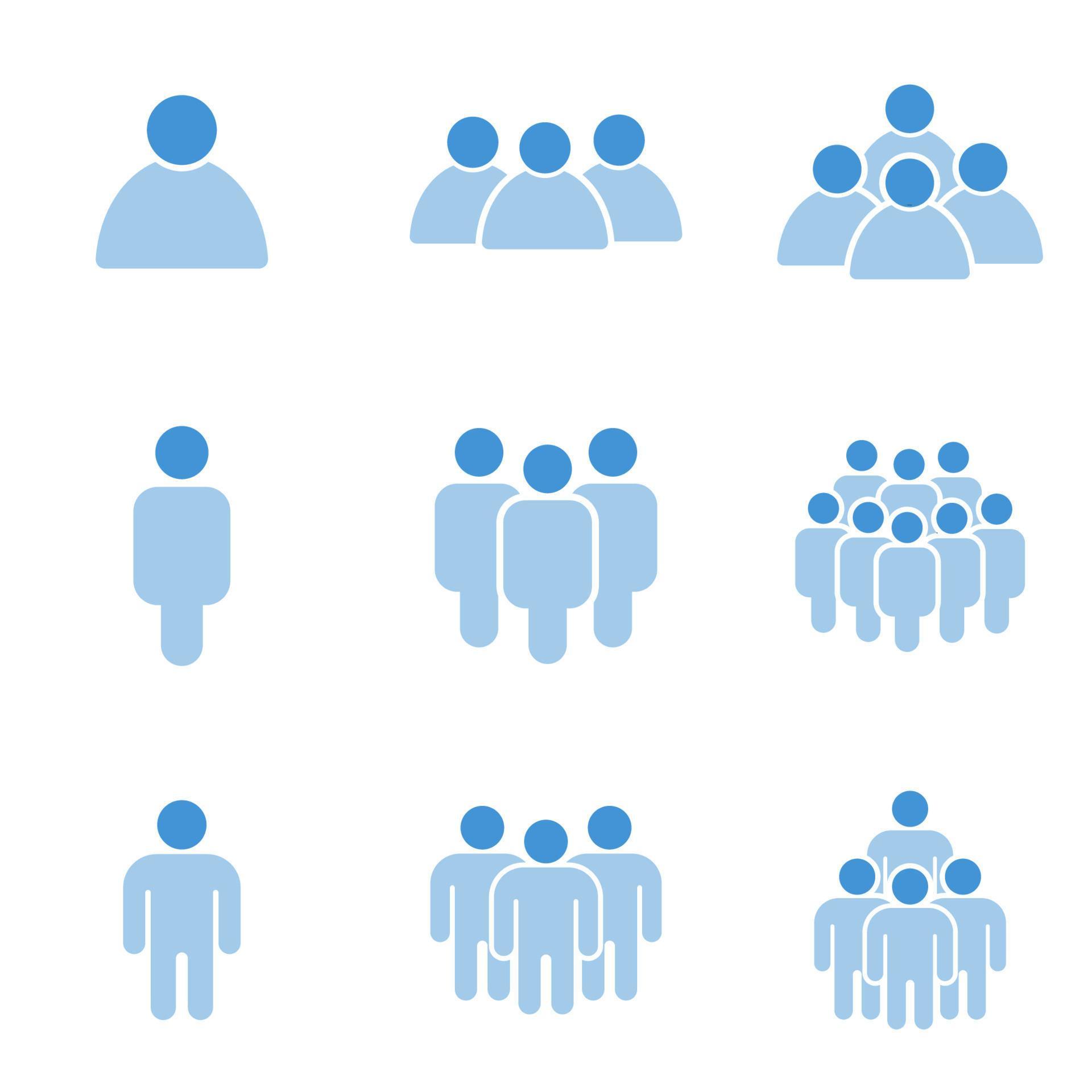 vector people icon set. individuals and groups. used for business and ... vector people icon set. individuals and groups. used for business and ...