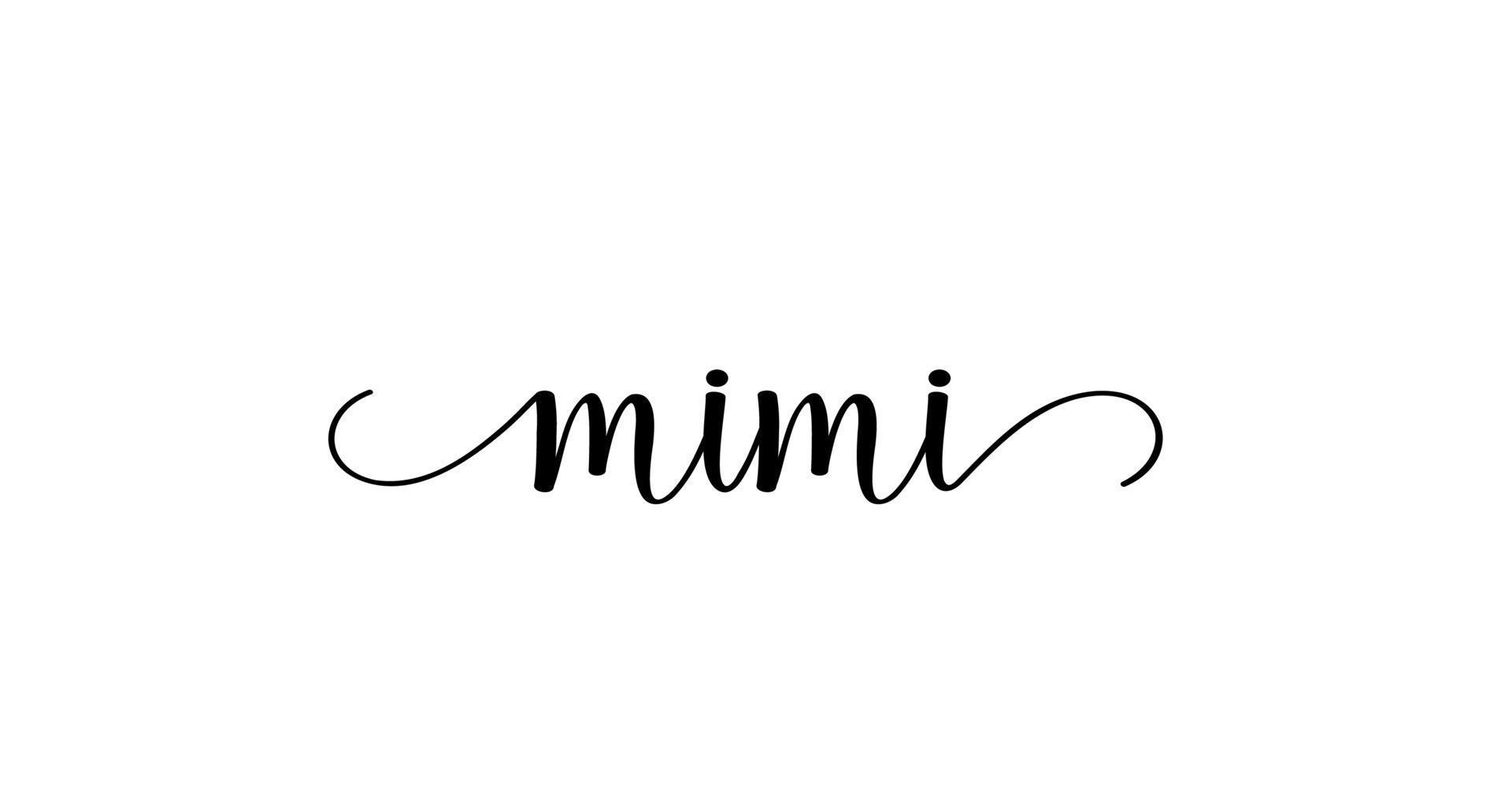 mimi calligraphy text with swashes vector 12463905 Vector Art at Vecteezy