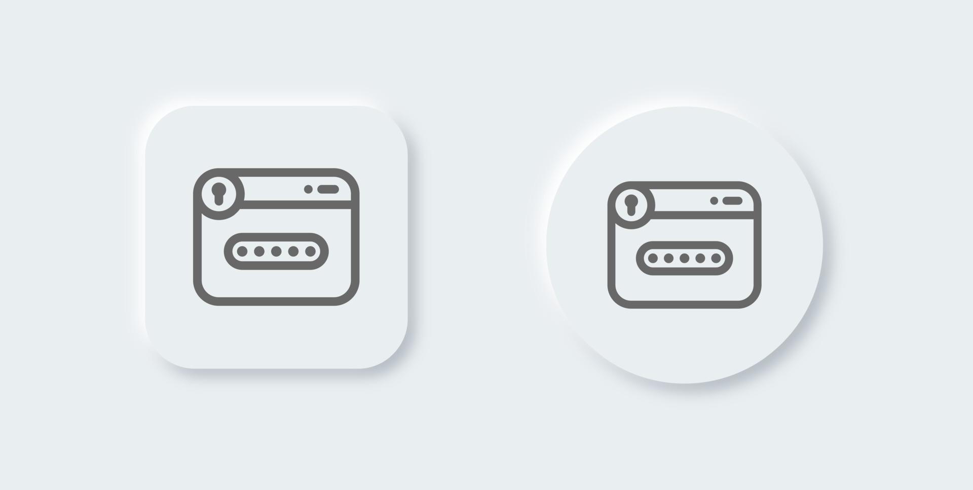 Password Line Icon In Neomorphic Design Style Web Protection Signs