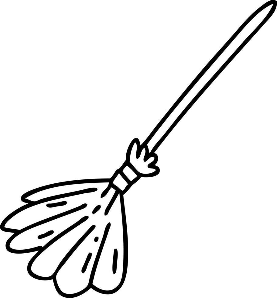 Line Doodle Of A Traditional Broom Stick 12465982 Vector Art At Vecteezy