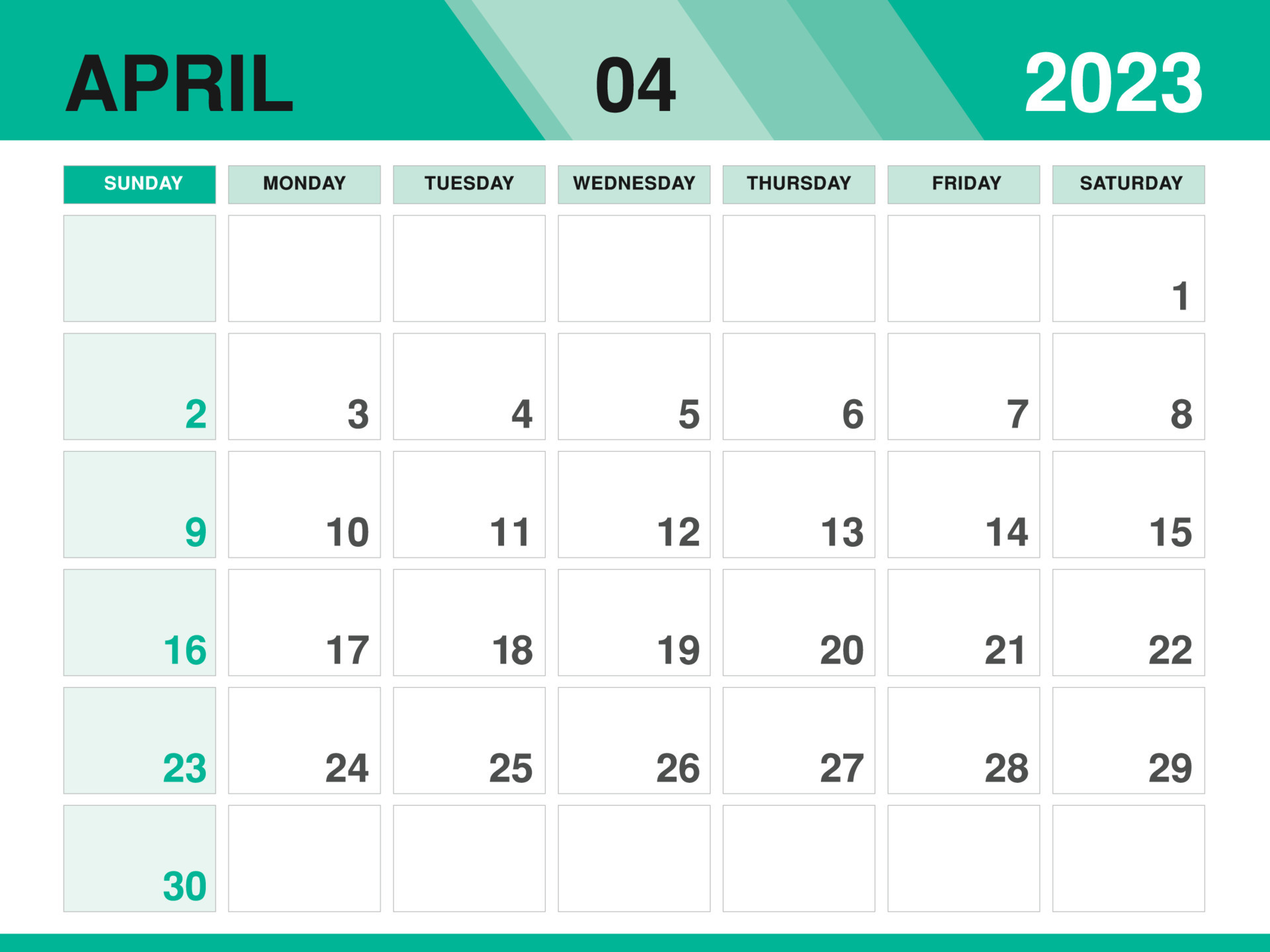 April 2023 template, Calendar 2023 template vector, planner monthly ... April 2023 template, Calendar 2023 template vector, planner monthly ...