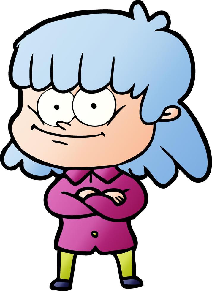 cartoon smiling woman 12467618 Vector Art at Vecteezy