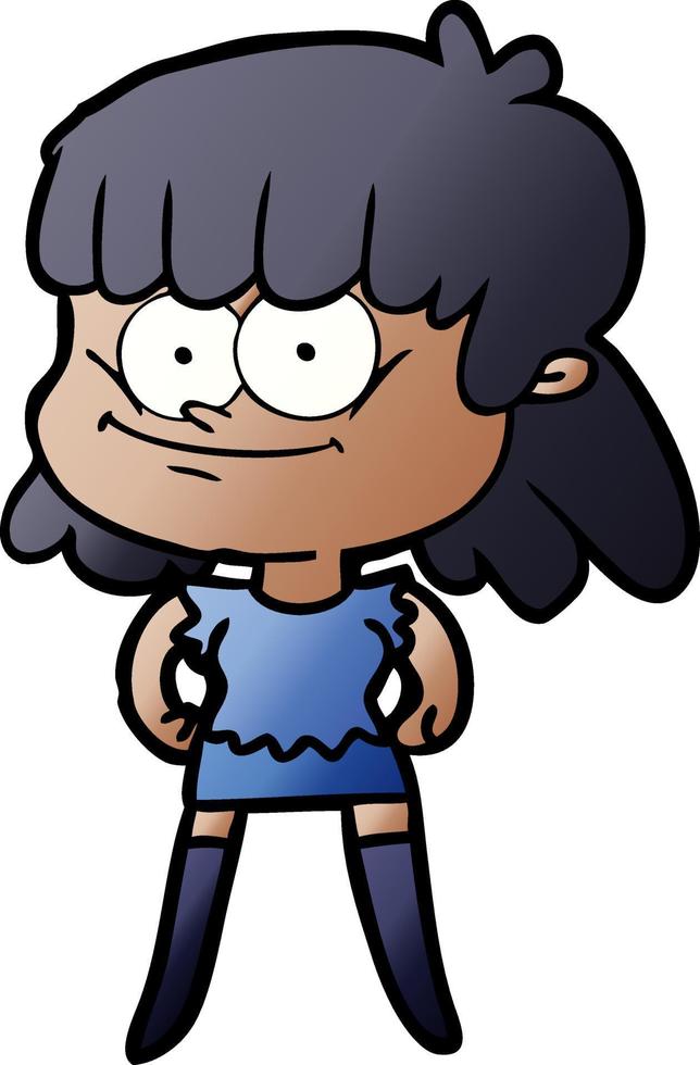 cartoon smiling woman 12467700 Vector Art at Vecteezy