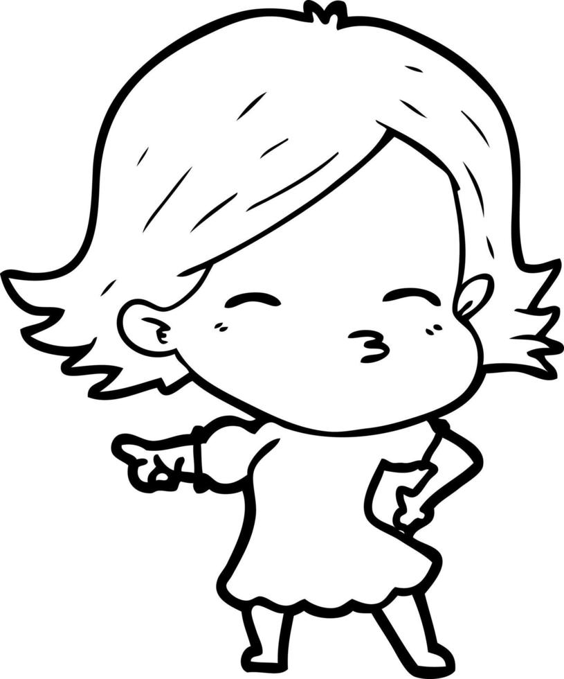 cartoon woman pointing 12469860 Vector Art at Vecteezy